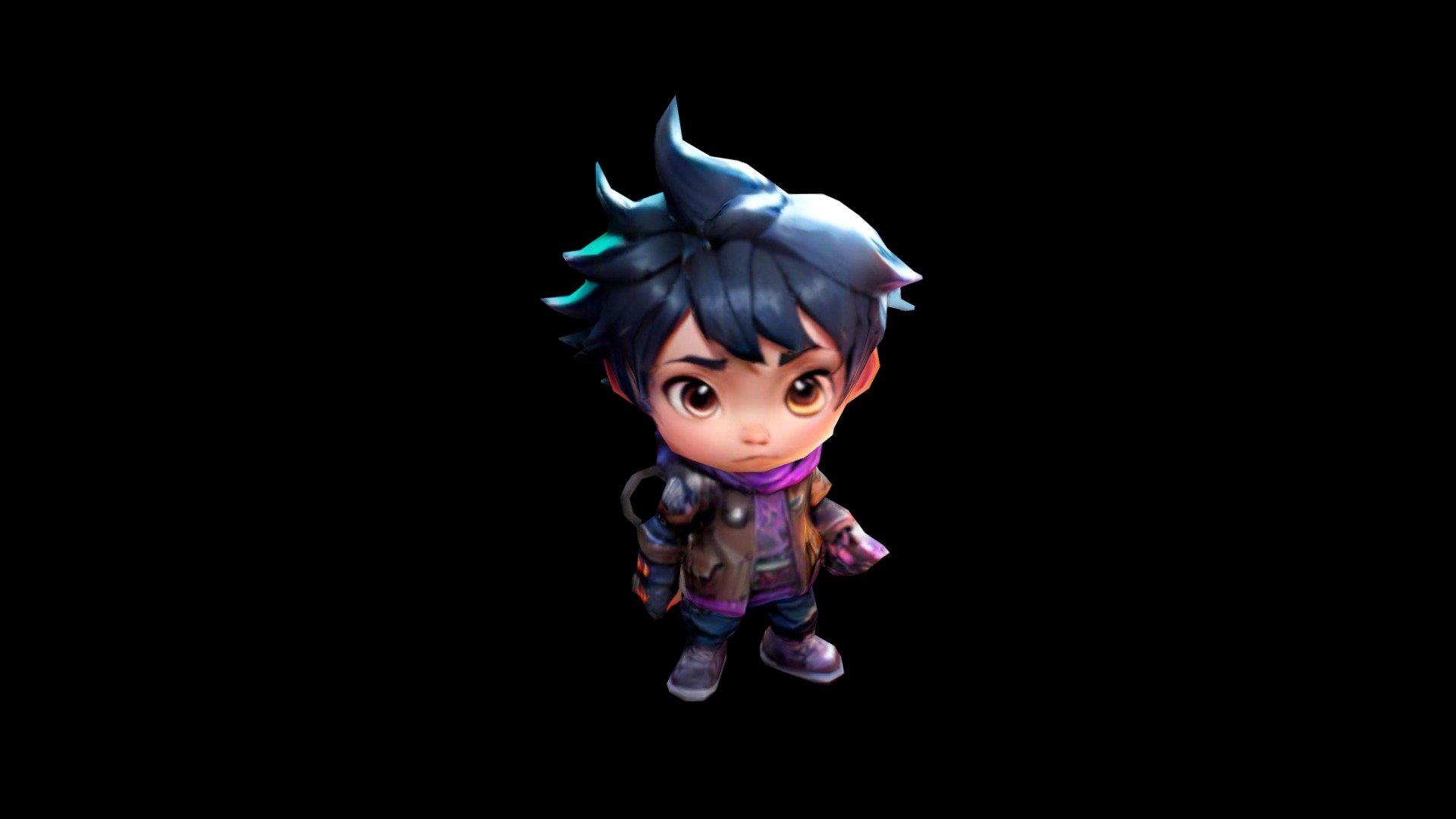 An illustrated anime-style character - Download Free 3D model by klrxyz ...
