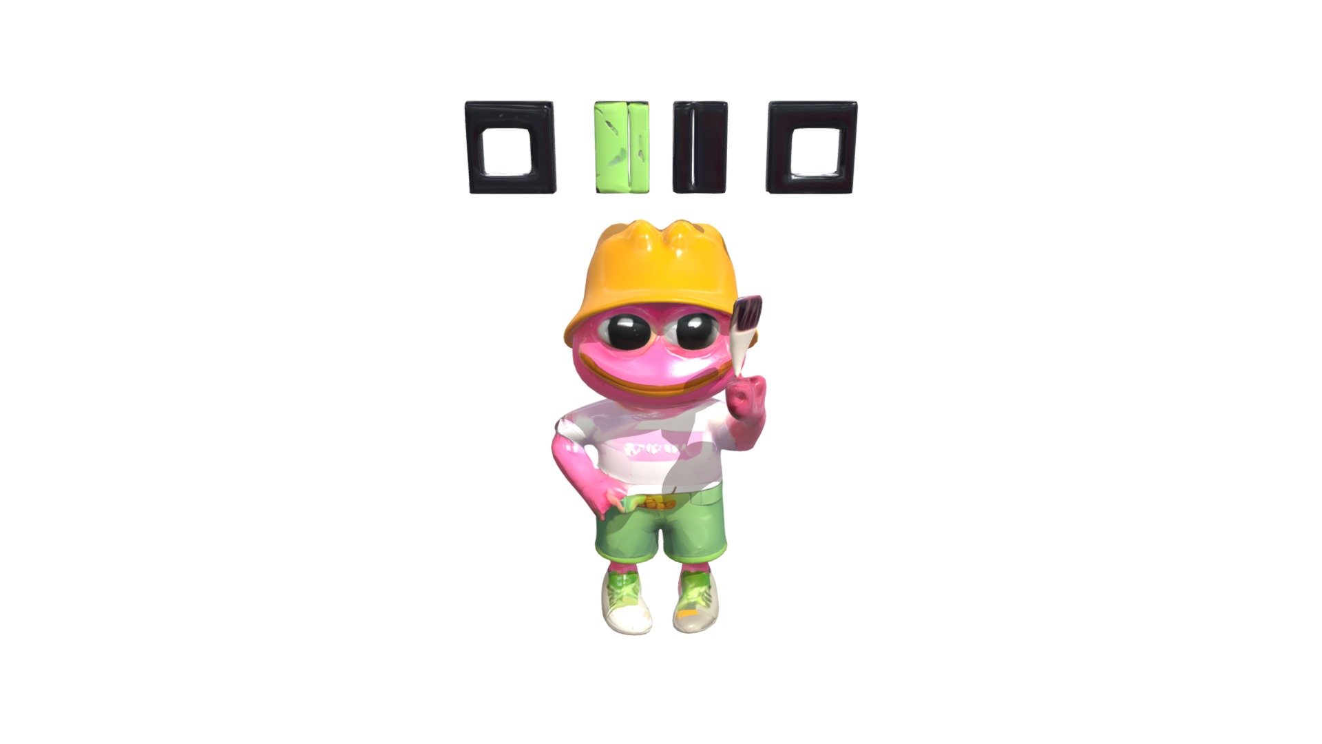 Pink Pepe the frog with a bob - 3D model by Ghst.Bstrd (@ghstbstrd ...