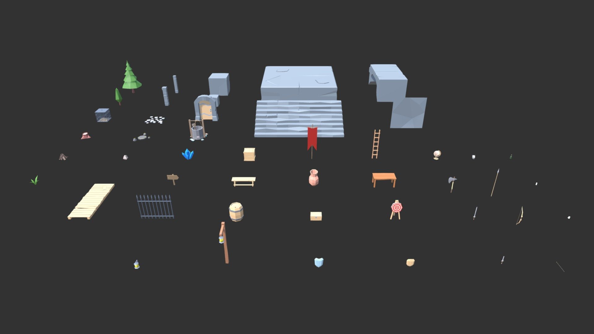 Lowpoly Medieval Game Assets Set - Download Free 3D model by ...