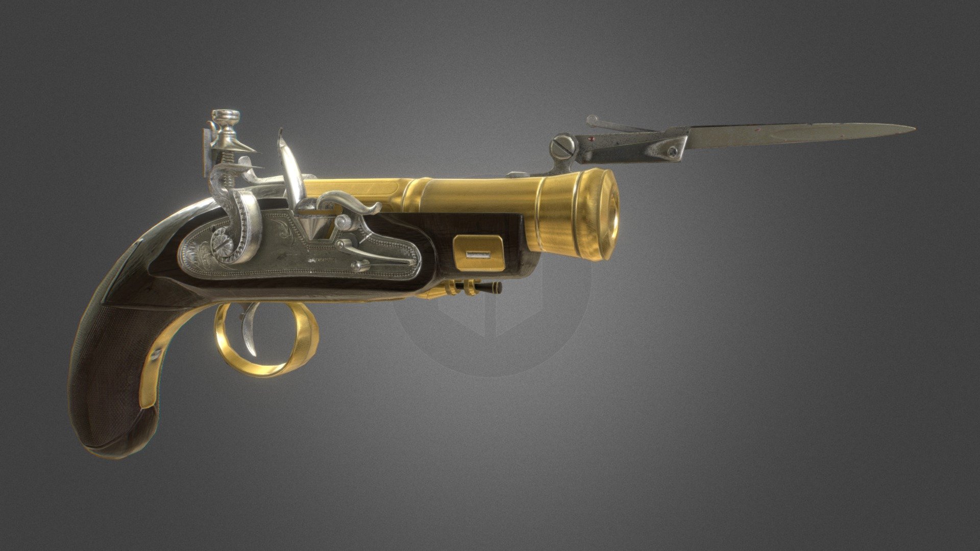 Flintlock Pistol Game Asset - 3D model by James A Cooper (@jamescooper ...