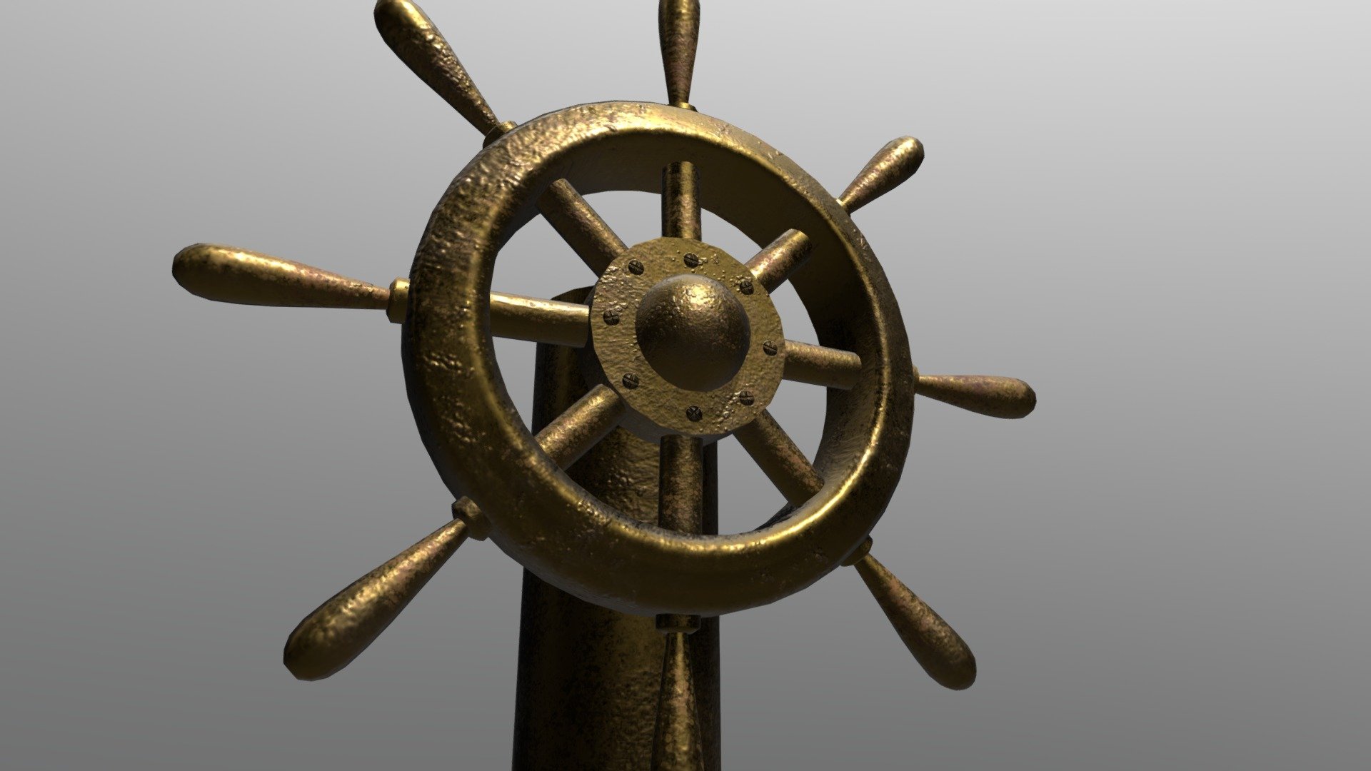 Ship Wheel (Golden) - 3D model by Kugatsu Tsukai 3D Model Hub ...