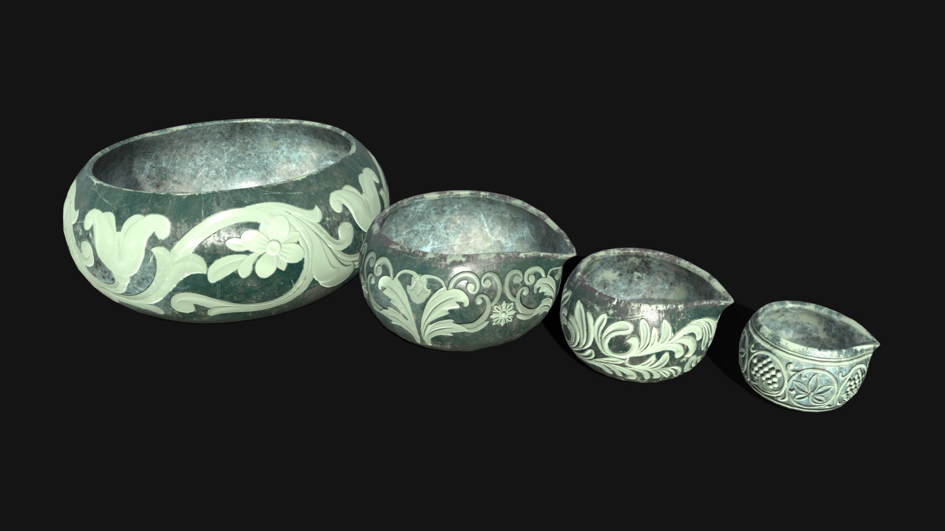 Green Marble Pots - Buy Royalty Free 3D model by Clockwork Creations ...