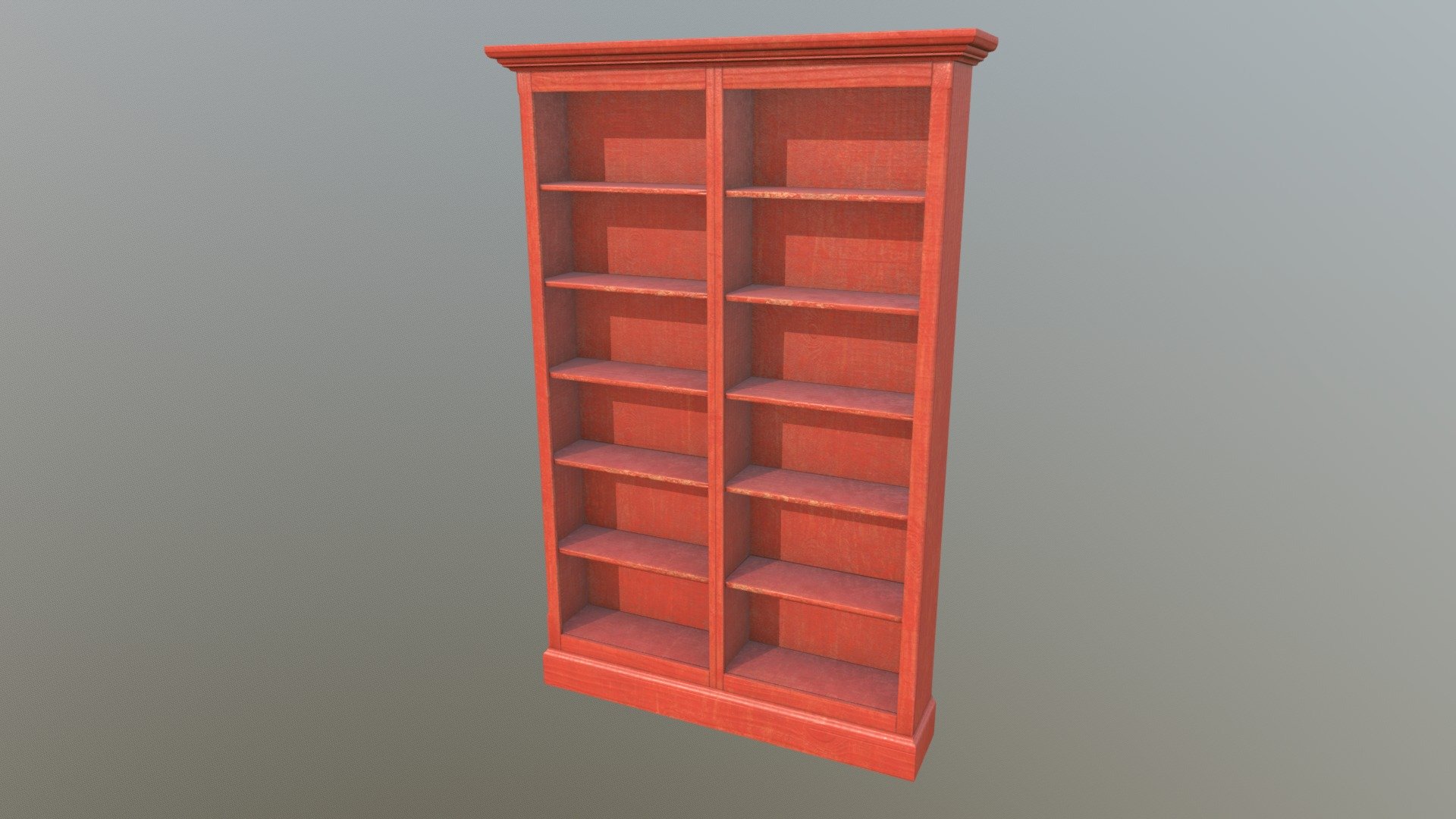 Rustic Bookcase Red - 3D model by kgprops [b70011a] - Sketchfab