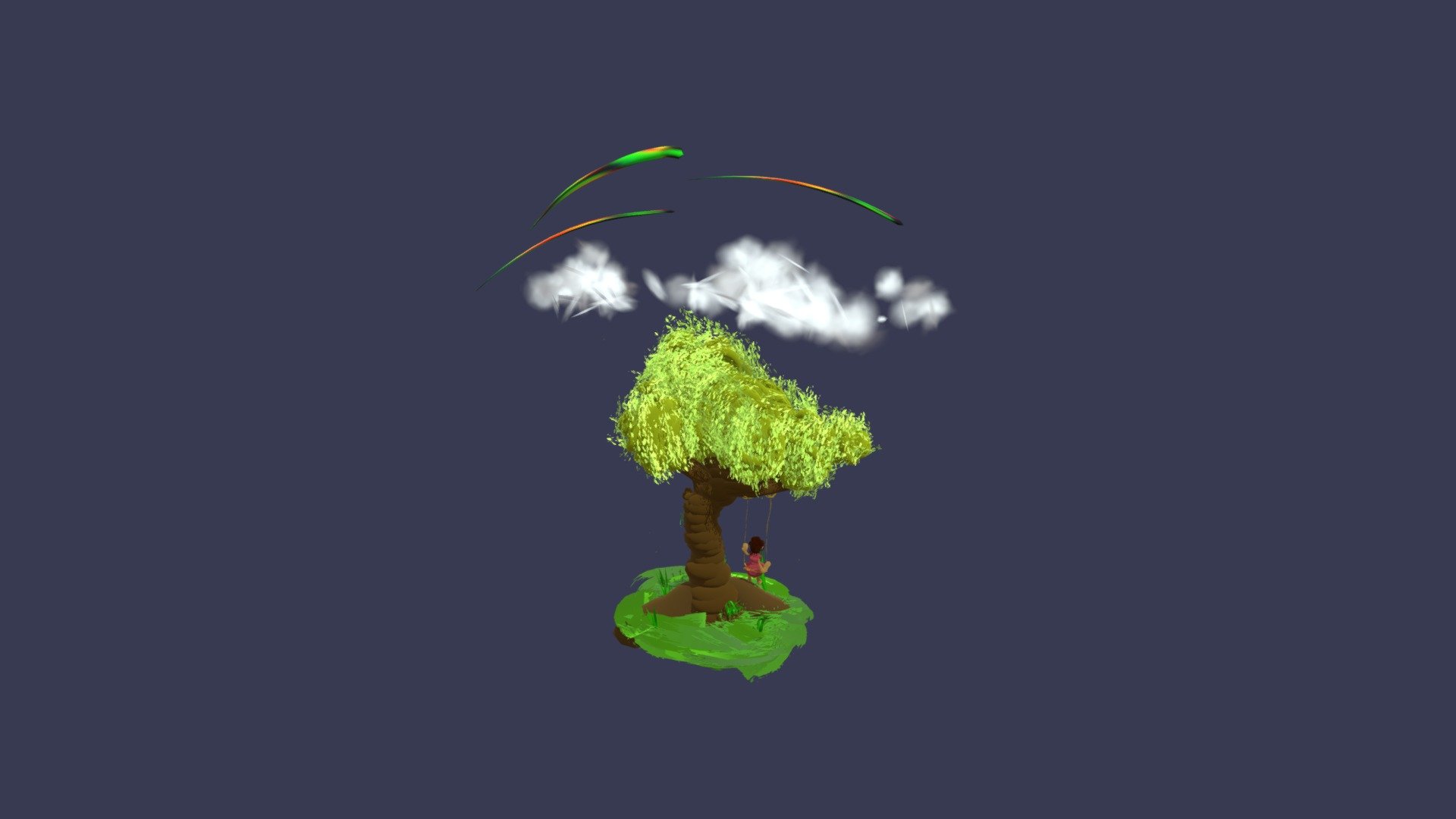 Girl under the tree - Download Free 3D model by D4RTHEW [b701547 ...