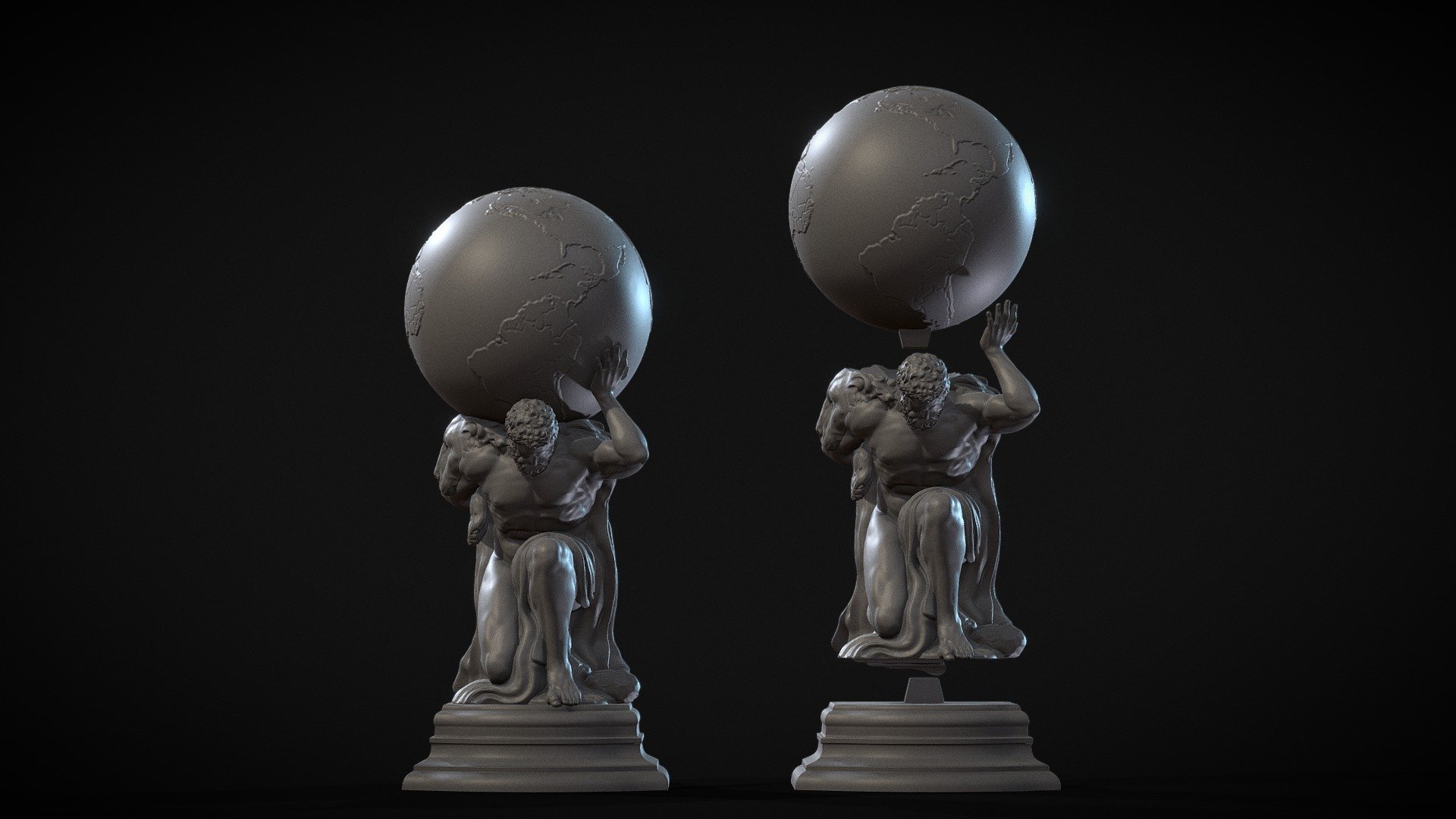 Hercules holding globe - 3D printing - Buy Royalty Free 3D model by ...