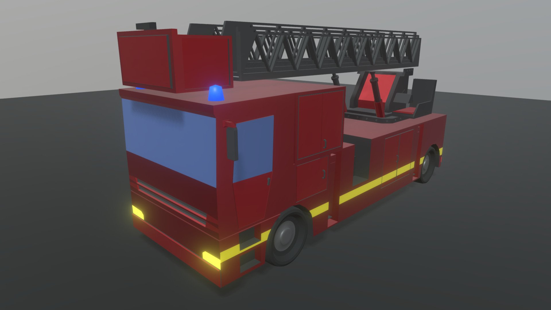 Fire Engine with Ladder Low Poly - Download Free 3D model by AFCM ...