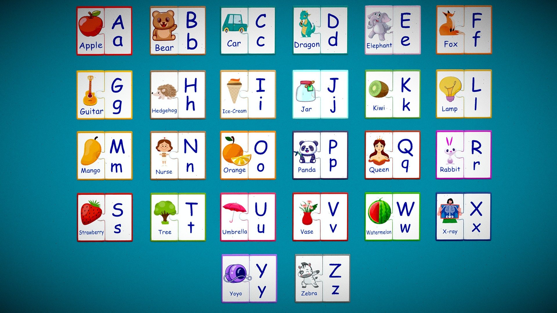 English Alphabet Learning Cards - 3D model by arloopa [b7379c1] - Sketchfab