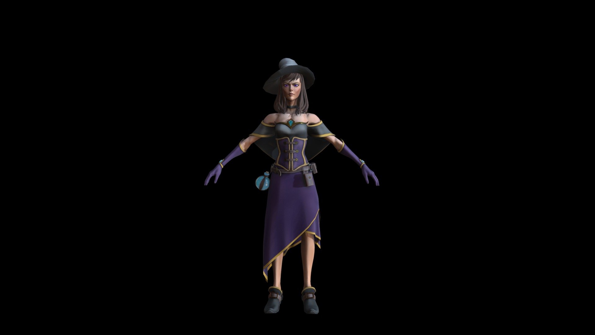 Stylized witch A Pose - 3D model by BourgoignieDavid [b737ab5] - Sketchfab