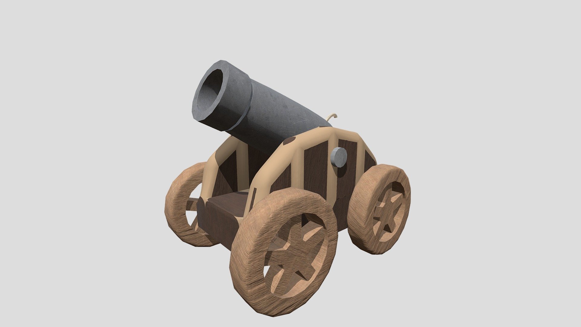 Cannon Low Poly - 3D model by RogueLlama [b7389e4] - Sketchfab