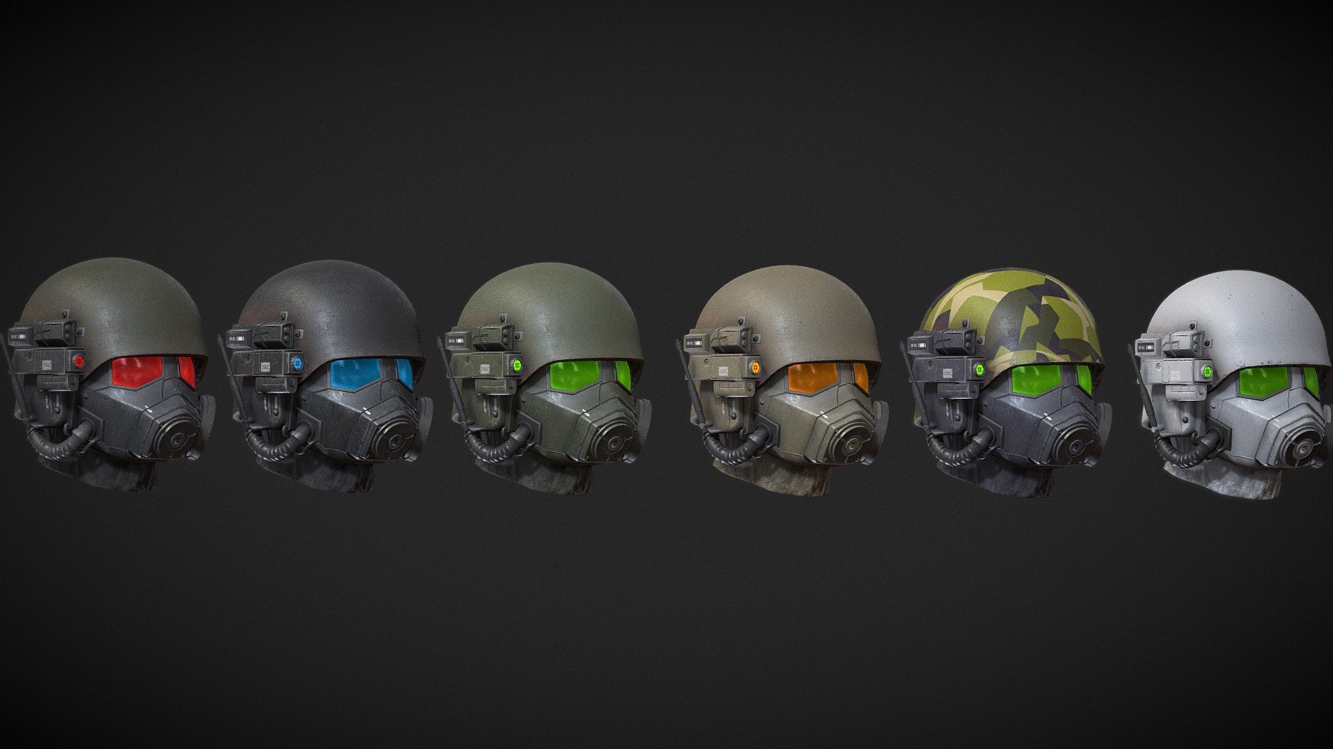 Fallout NCR Ranger Helmet Camo Bundle - 3D model by Outworld Studios ...