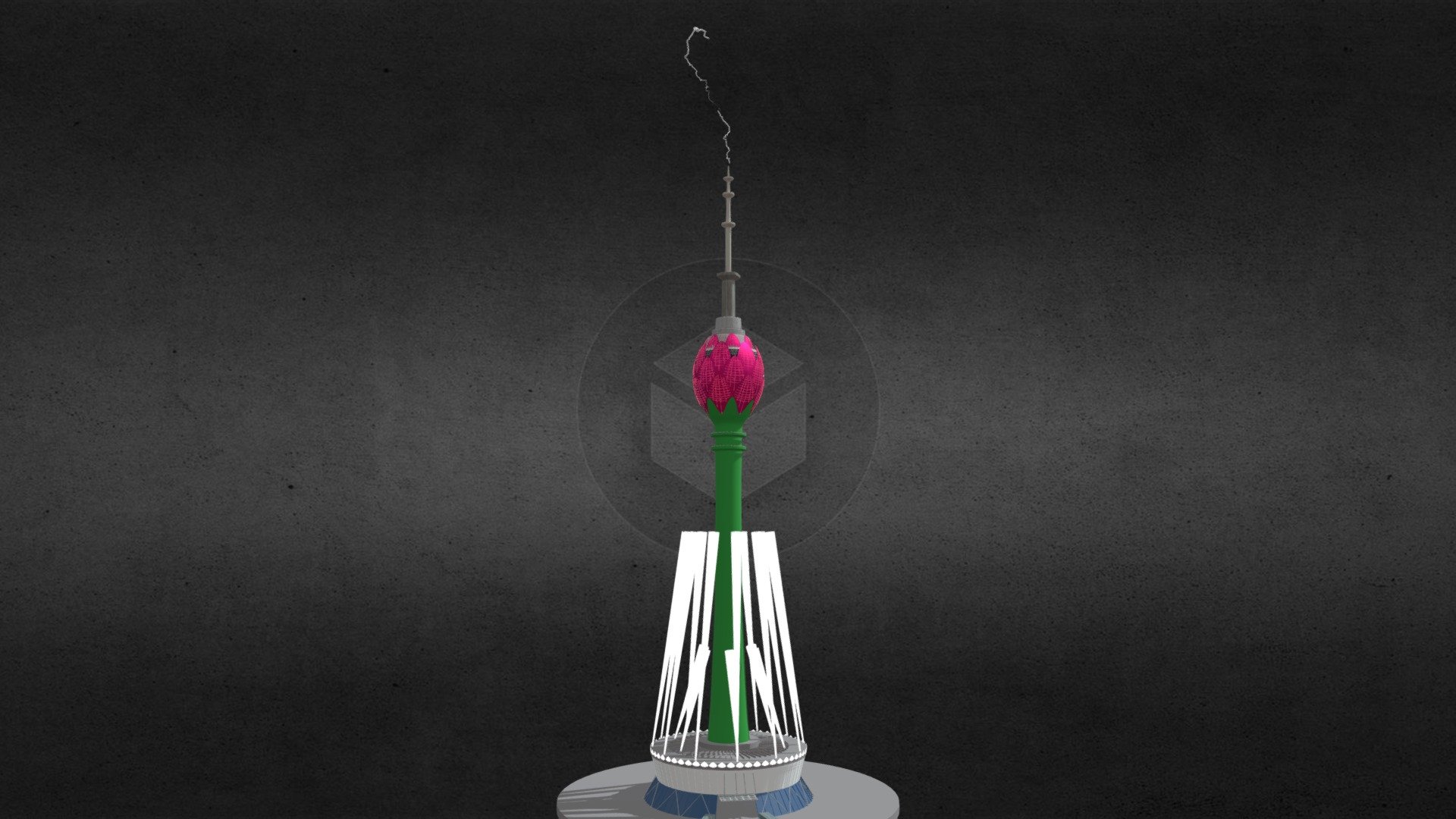Futuristic Lotus Tower 3D Model Nelum kuluna - 3D model by ...
