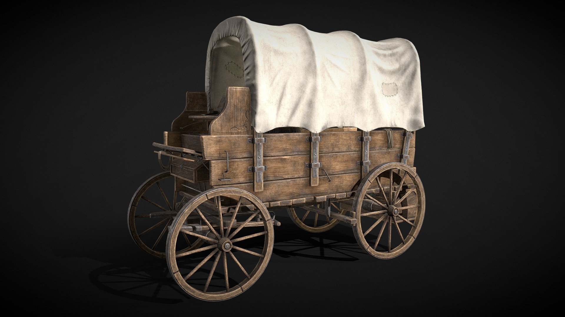 Covered wooden wagon - Buy Royalty Free 3D model by Ruslan Malovsky ...