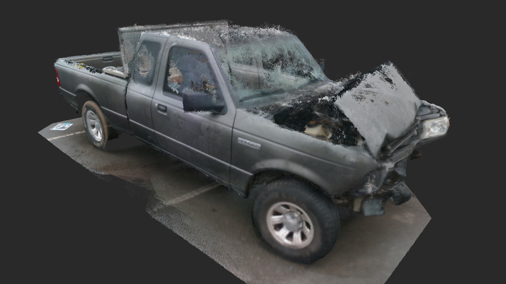 Crashed Truck (Dot3D, RealSense D415, 16% pts) - Download Free 3D model ...