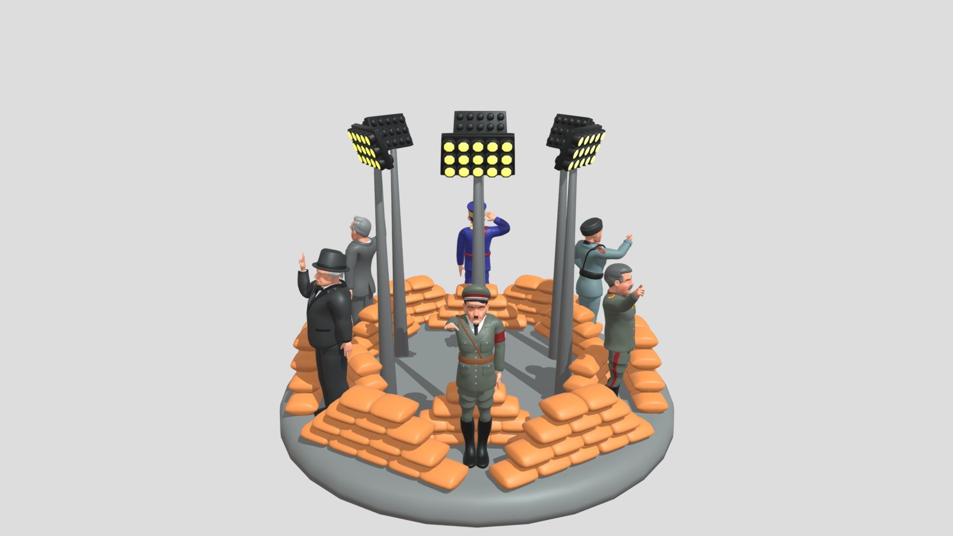 Lowpoly combat characters compatible with mixamo - 3D model by ...