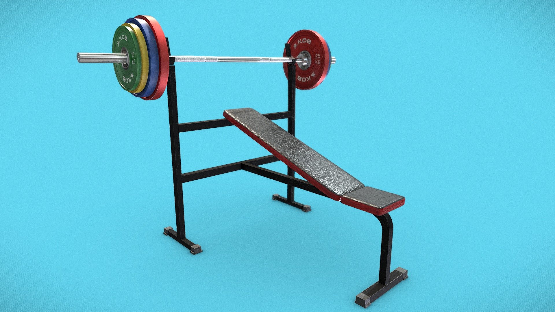 Incline Bench Press / PBR Optimized Model - Buy Royalty Free 3D model ...