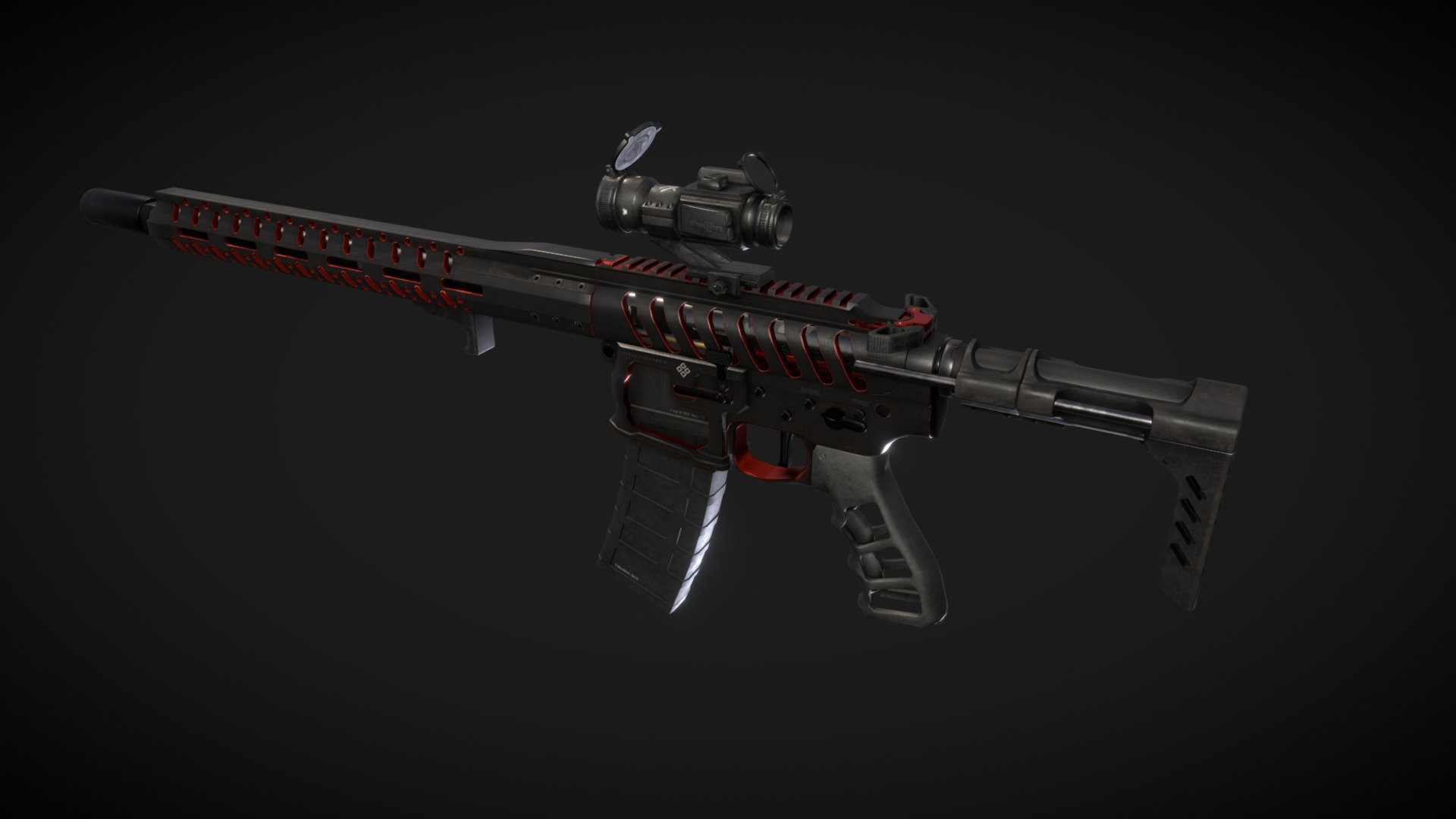 Skeletonized AR-15 "Skel Red" - Buy Royalty Free 3D model by Akinaro ...