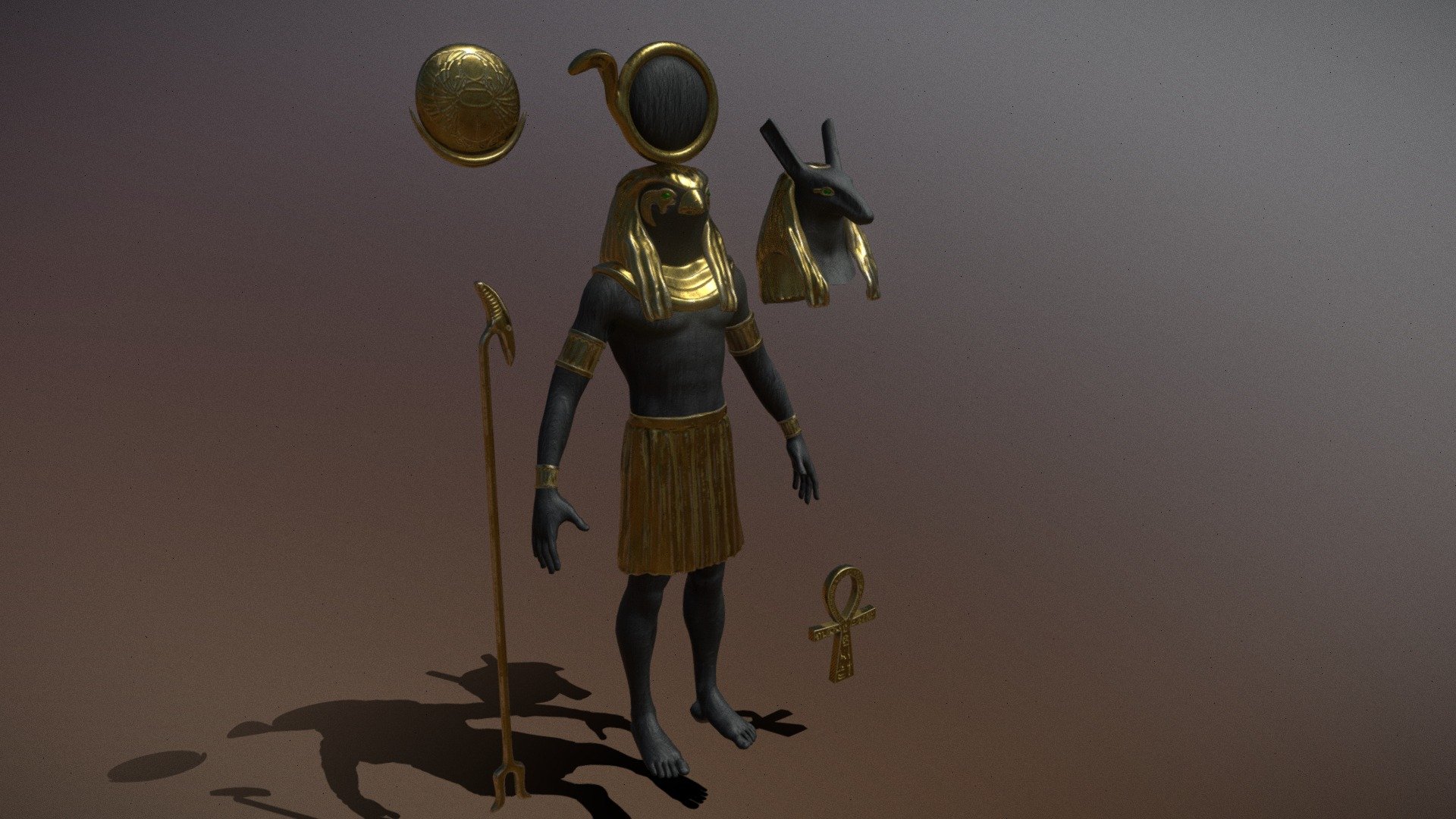 Statue Seth and Ra (Horus) - 3D model by DS27 (@DS_27) [b75e7e6 ...