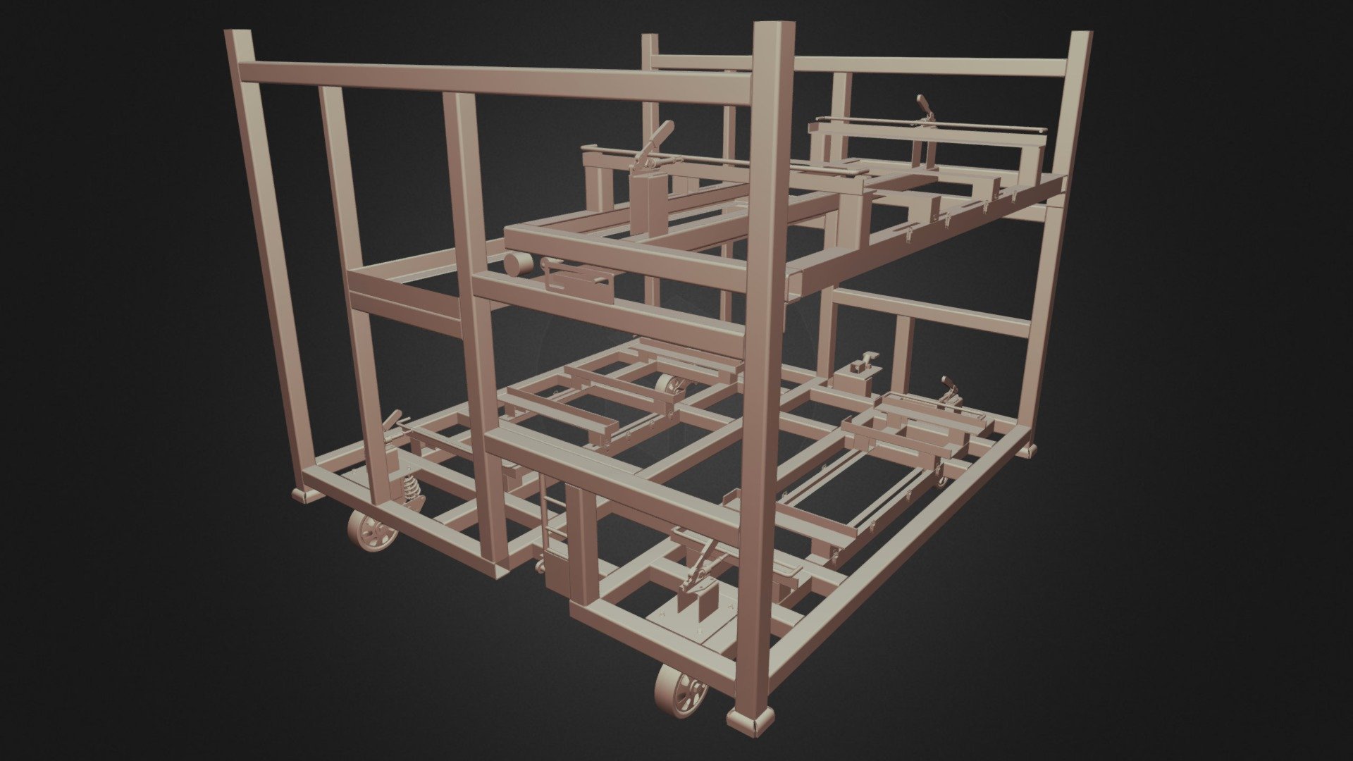 Stacking Rack Trolley of Car Seat - Buy Royalty Free 3D model by MR ...