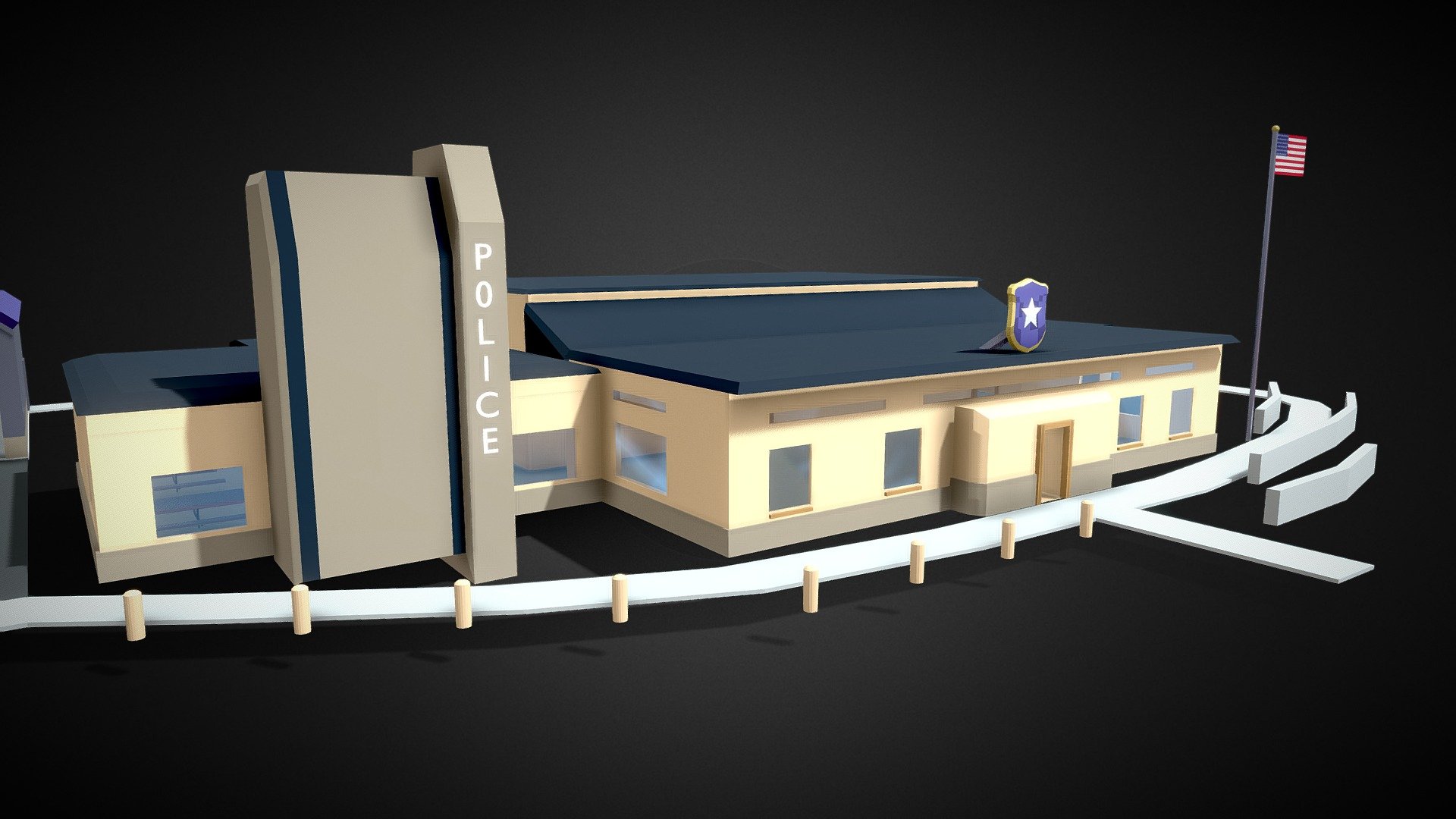 Police Station (Low Poly Style) - Buy Royalty Free 3D model by Tiko ...