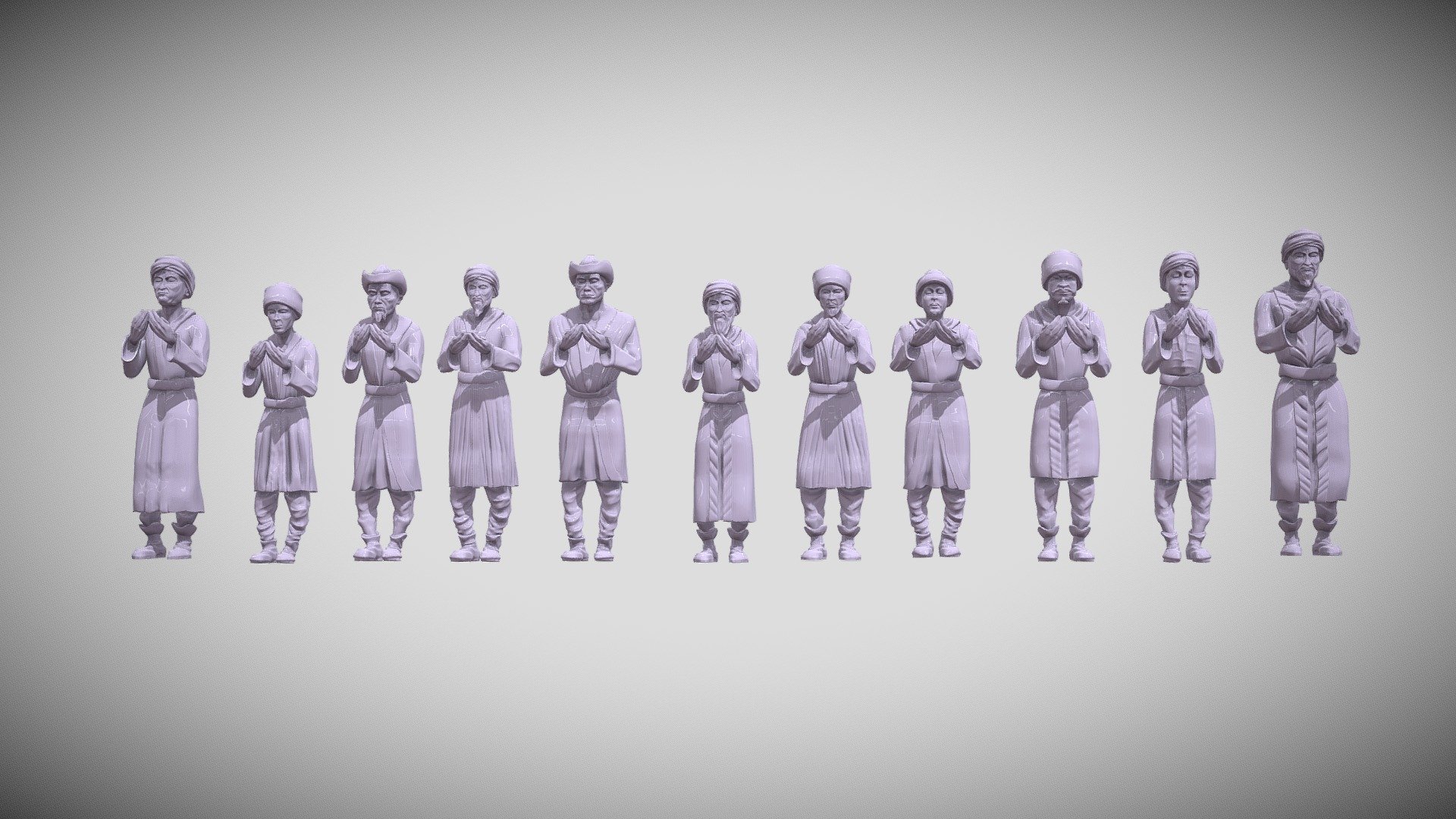 Nomads in prayer for the crowd - Buy Royalty Free 3D model by ...