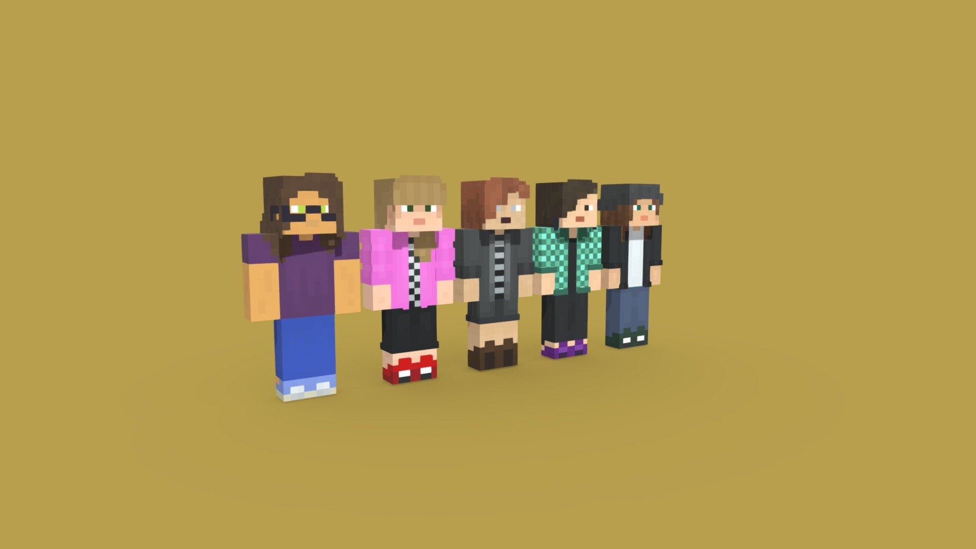 Minecraft Skin Set #1 - 3D model by funnydusto [b7686f1] - Sketchfab