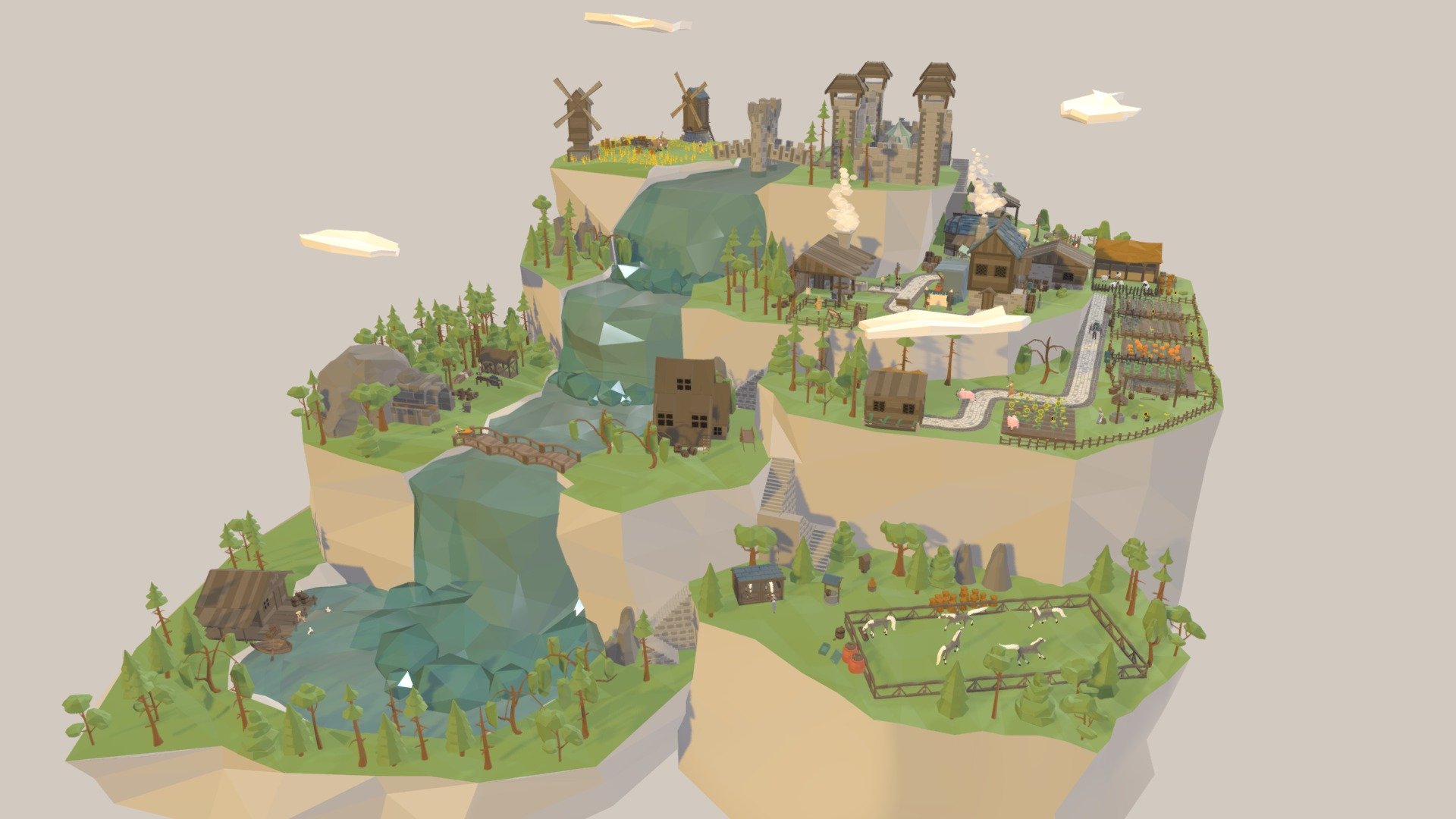 Island Low Poly - 3D model by craftpix_net [b77112a] - Sketchfab