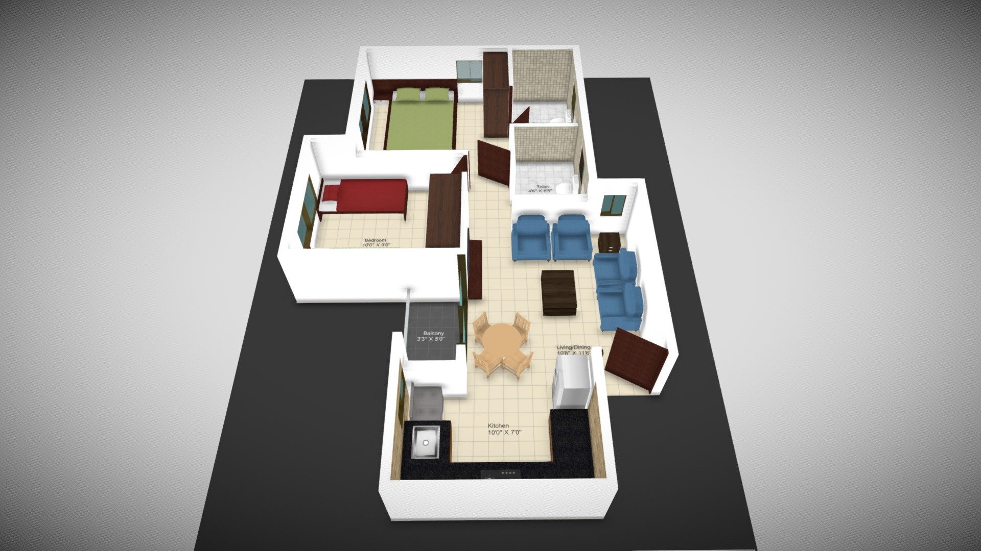 Shriram_DCHD_2BHK - 3D model by SquareYards (@square-yards) [b7726a4 ...