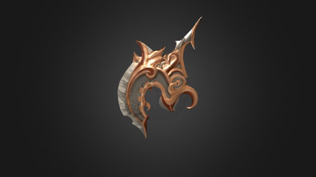 High poly Axe Blade w/textures and normal map - 3D model by ...