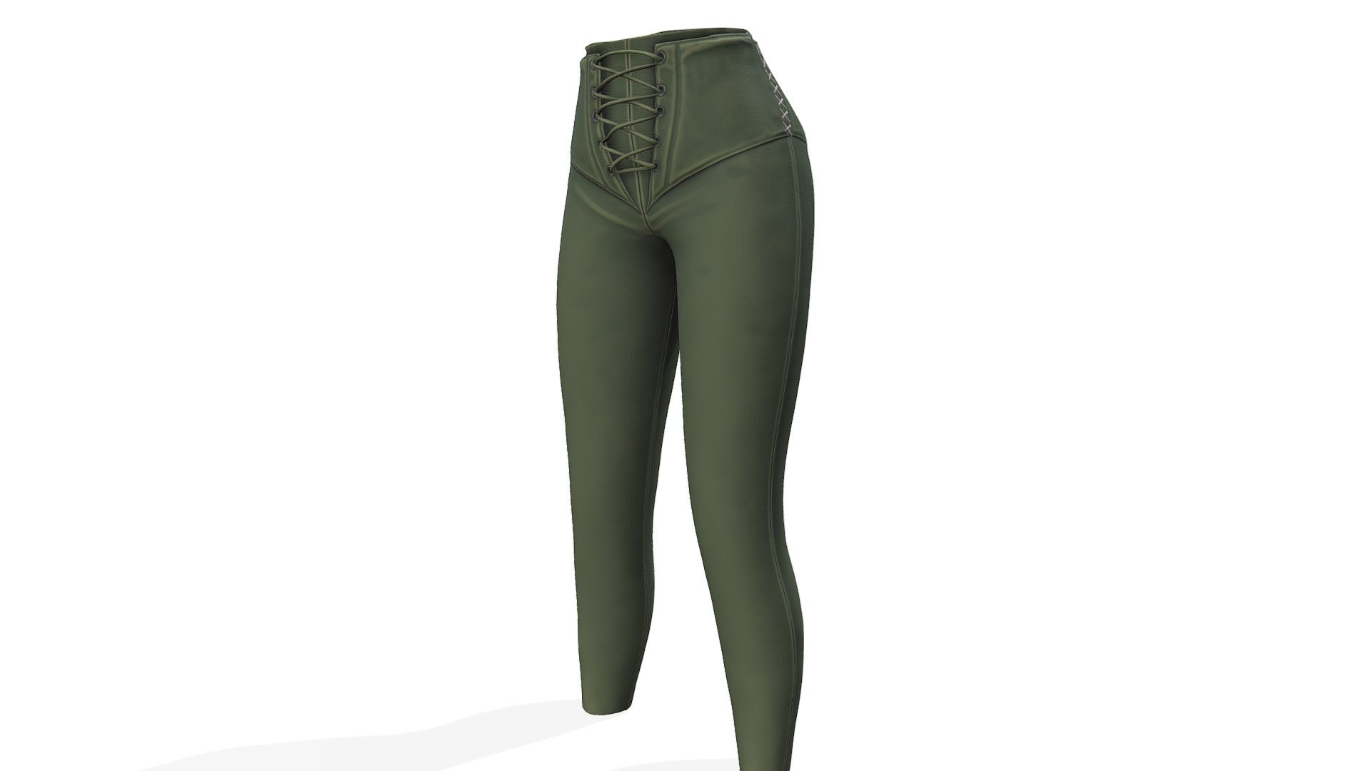 Female Lace Up Front Green Fantasy Pants - Buy Royalty Free 3D model by ...
