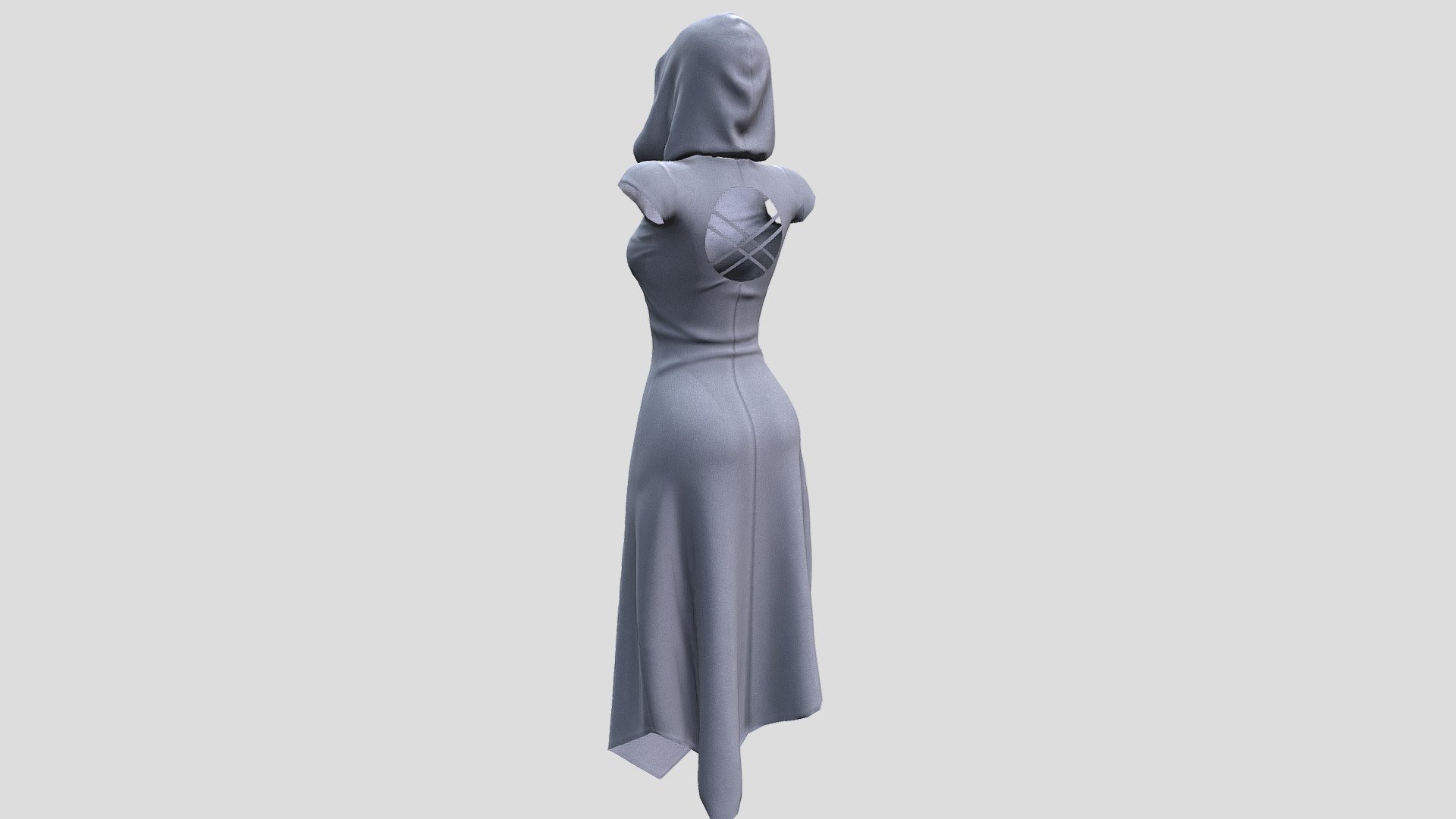 Female Hooded Asymmetric Tunic - Buy Royalty Free 3D model by 3dia ...