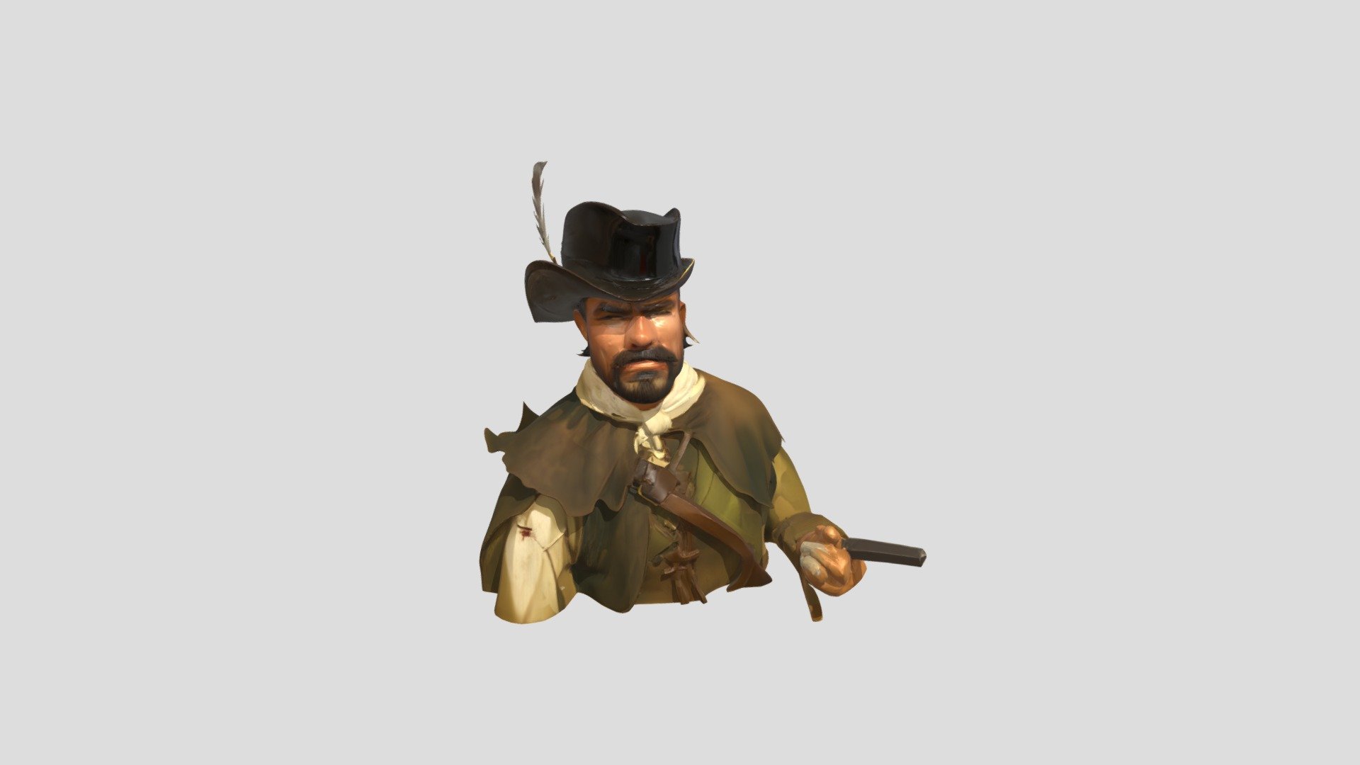 historical figure holding a musket - 3D model by yslandyyuary [b7897ee ...