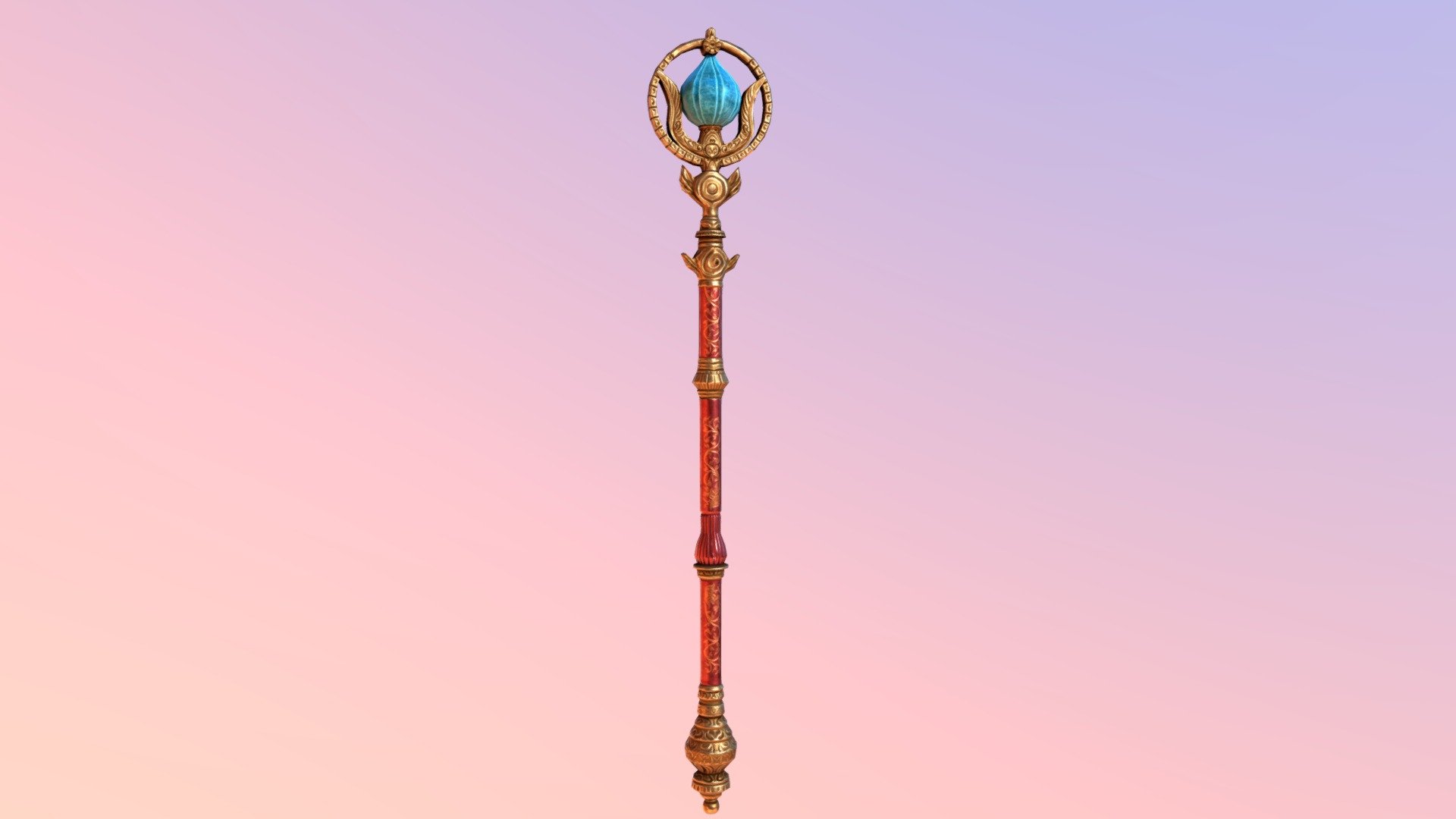 Staff indian style - 3D model by Medji [b78b32a] - Sketchfab