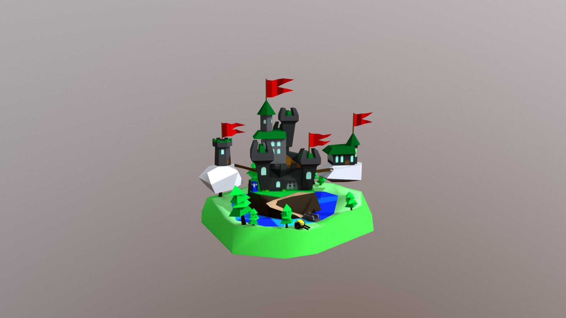 Low Poly Castle - 3D model by Jacob Smith (@melloch) [b790c7f] - Sketchfab