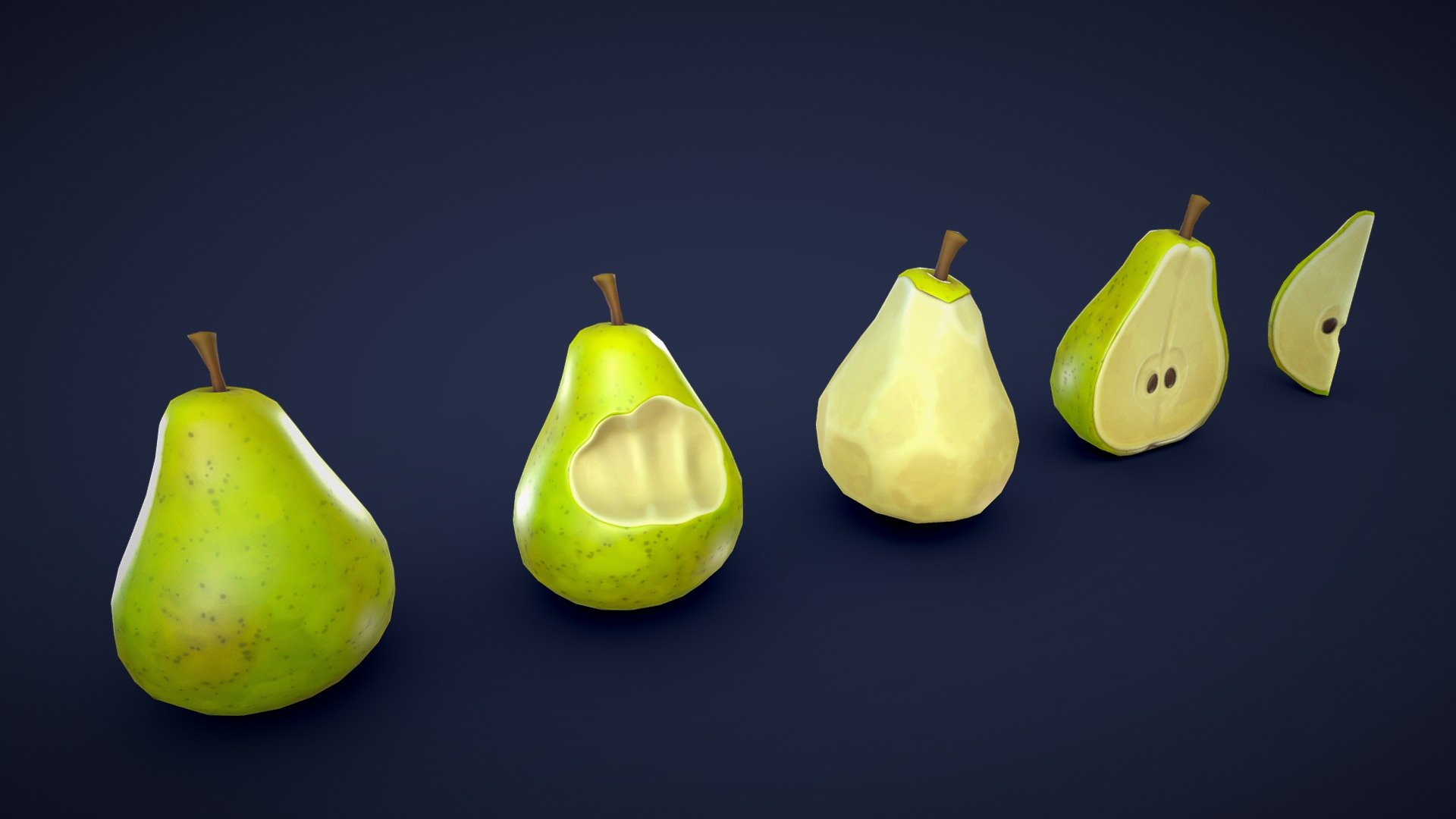 Stylized Pear Green - Low Poly - Buy Royalty Free 3D model by LarkArt ...