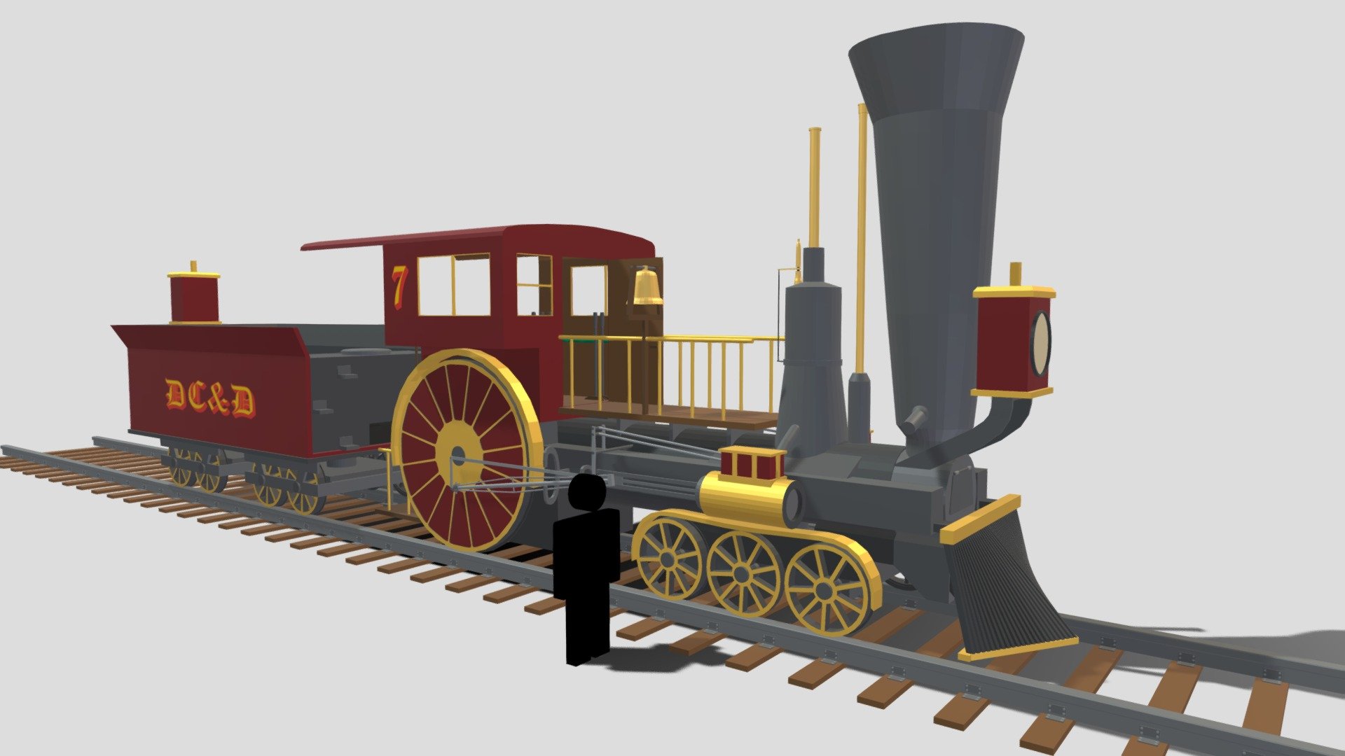 American Crampton Locomotive - Download Free 3D model by ...