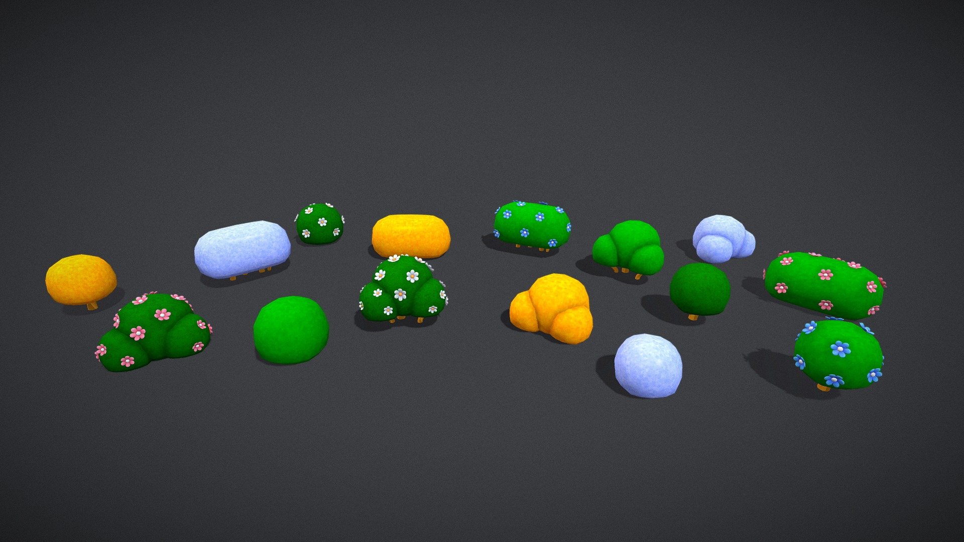 Stylized Bushes - Part 1 - 3D model by Lokiana (@lokiana.art) [b79c958 ...