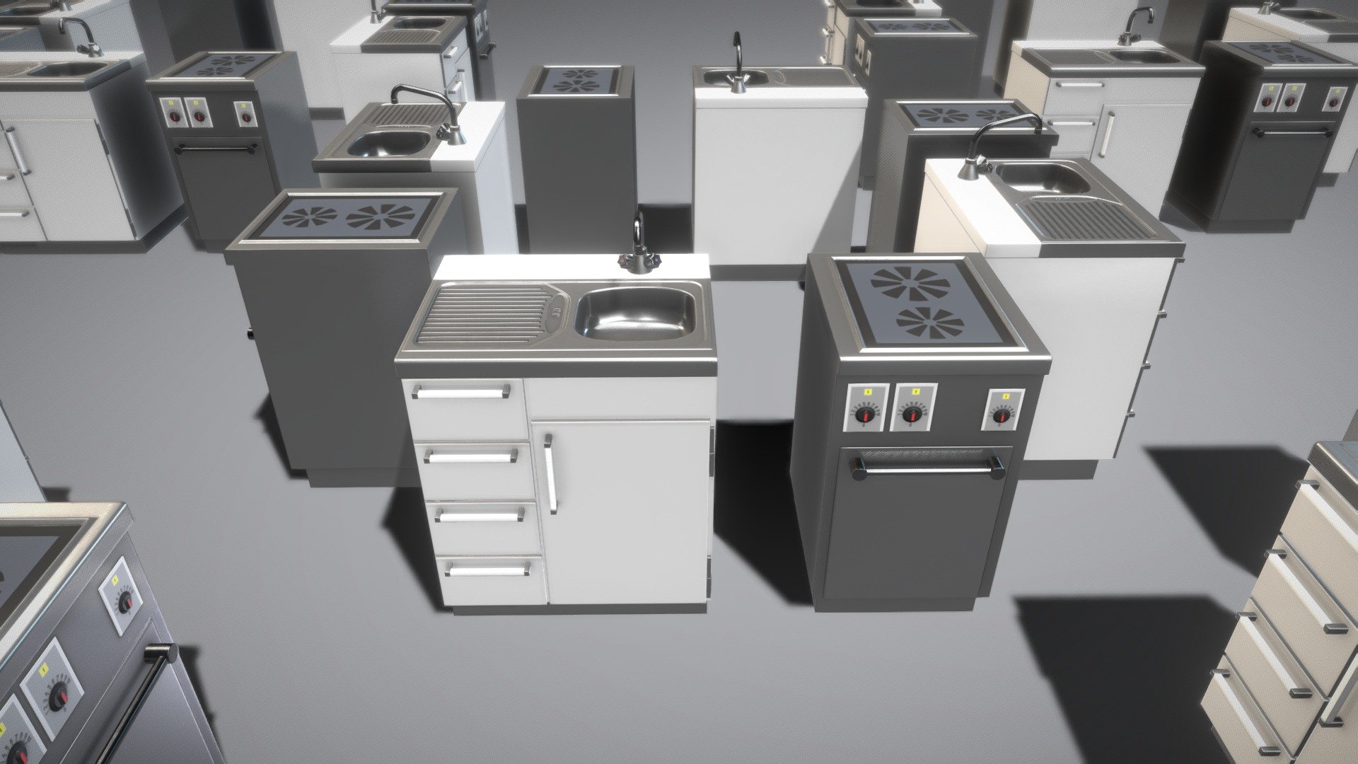 Small Kitchen Module University Canteen (Wip-15) - 3D model by VIS-All ...