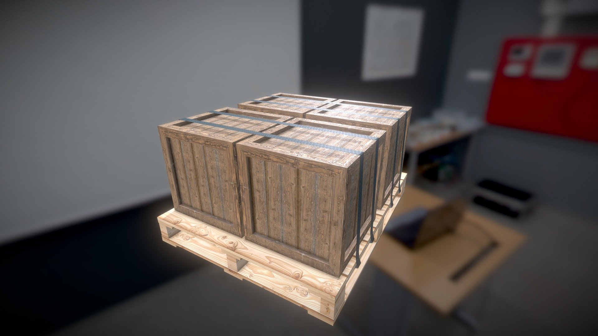 Pallet & Crate (W.I.P Game Model) - 3D model by dominicwarr [b7a7002 ...