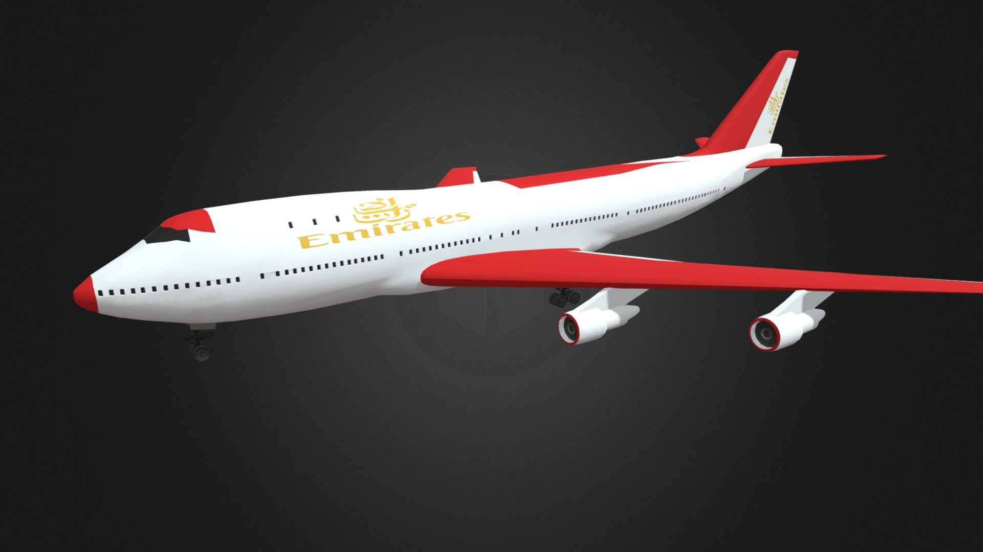 Passenger Plane Air Bus (Emirates Plane) - Buy Royalty Free 3D model by ...