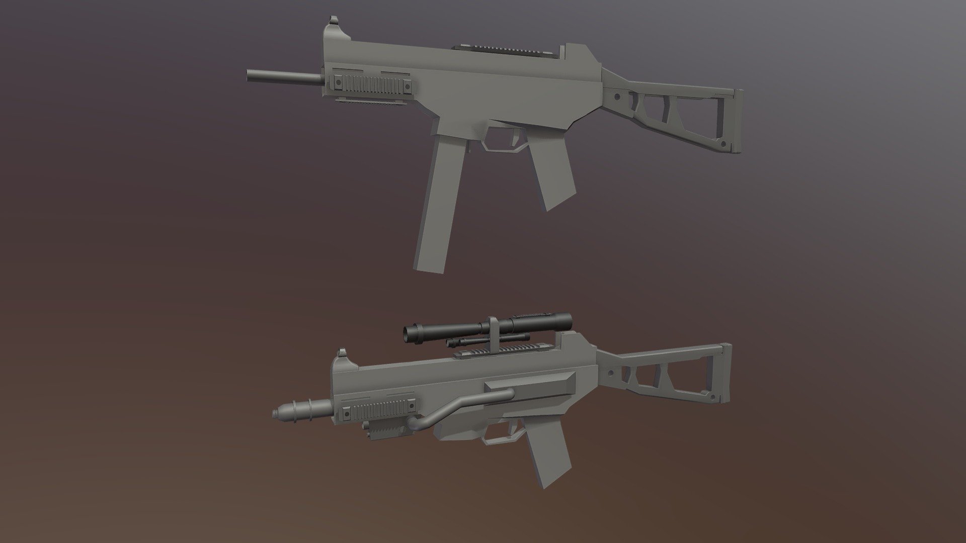 Blocked-out UMP-45 and blaster variant - 3D model by EvolvedDitmur ...