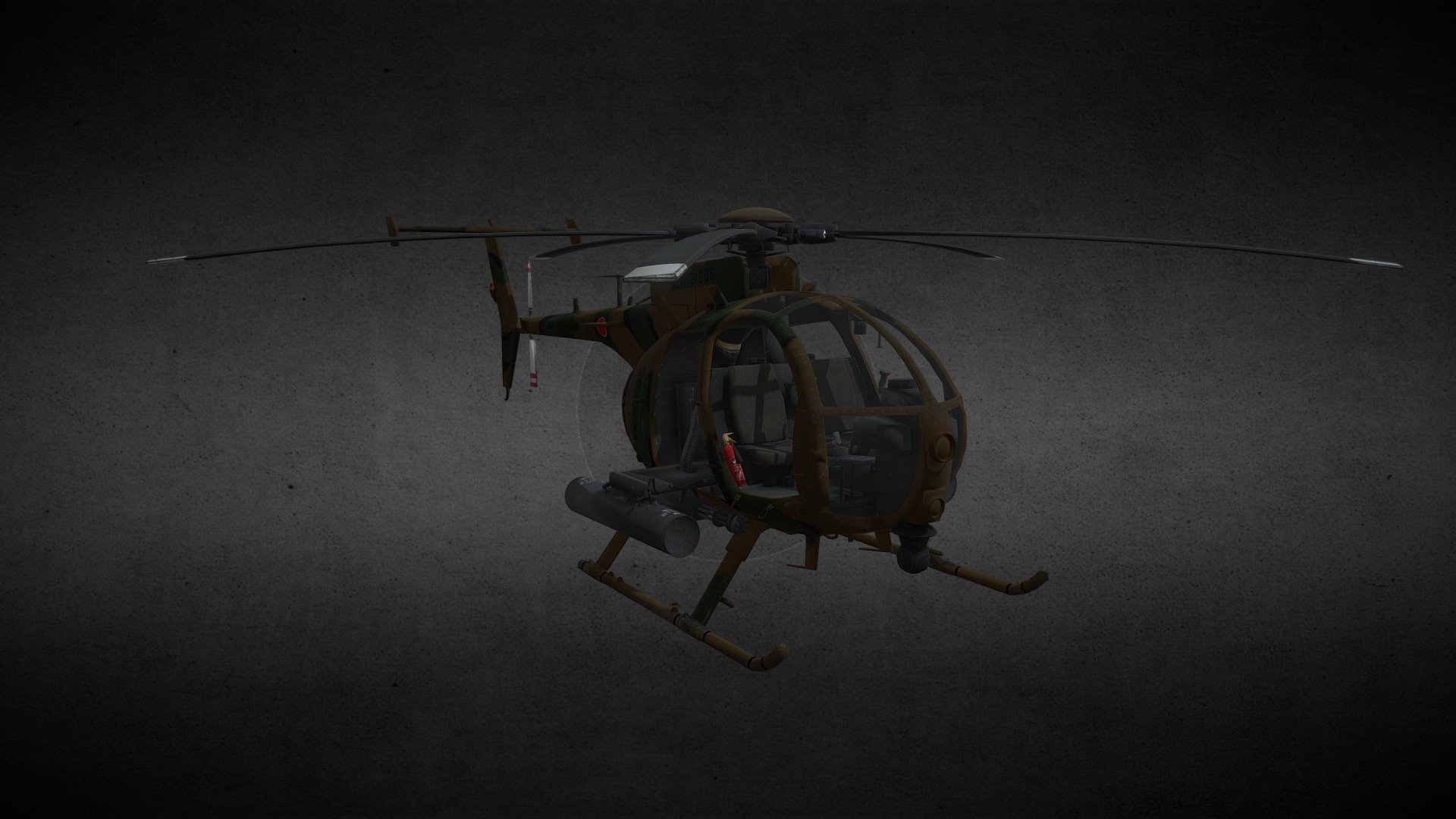 MH 6 Little Bird Japan MH-6 AH-6 Helicopter - Download Free 3D model by ...