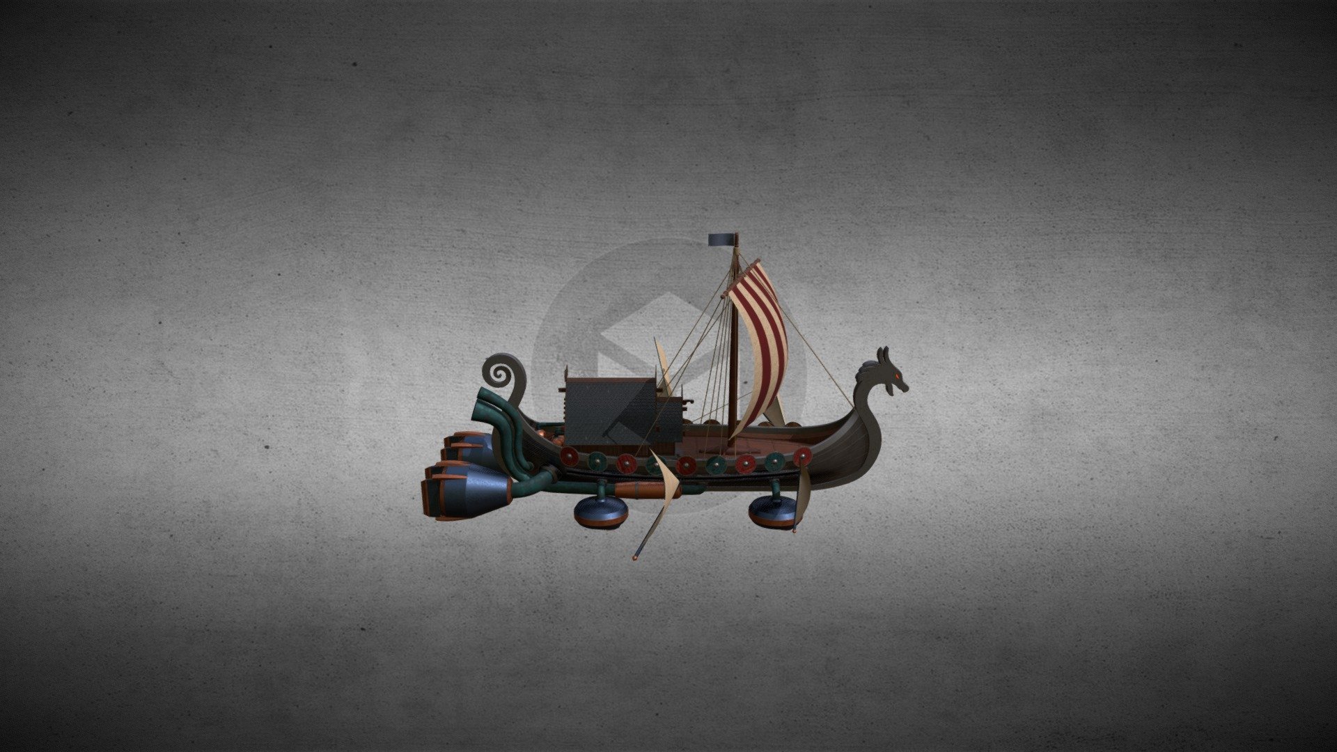 Drakkar SteamPunk - 3D model by George_Kmitto (@IIGKII) [b7bffe8 ...