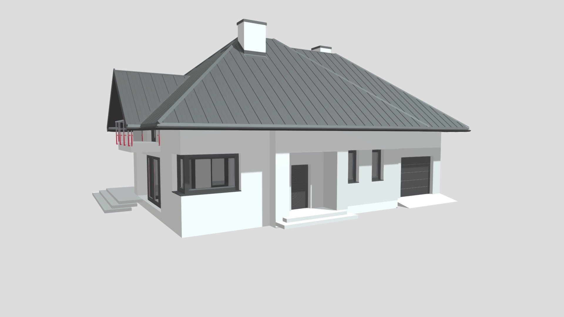 Detached house - 3D model by mARTon3D (@Marta4) [b7c3351] - Sketchfab
