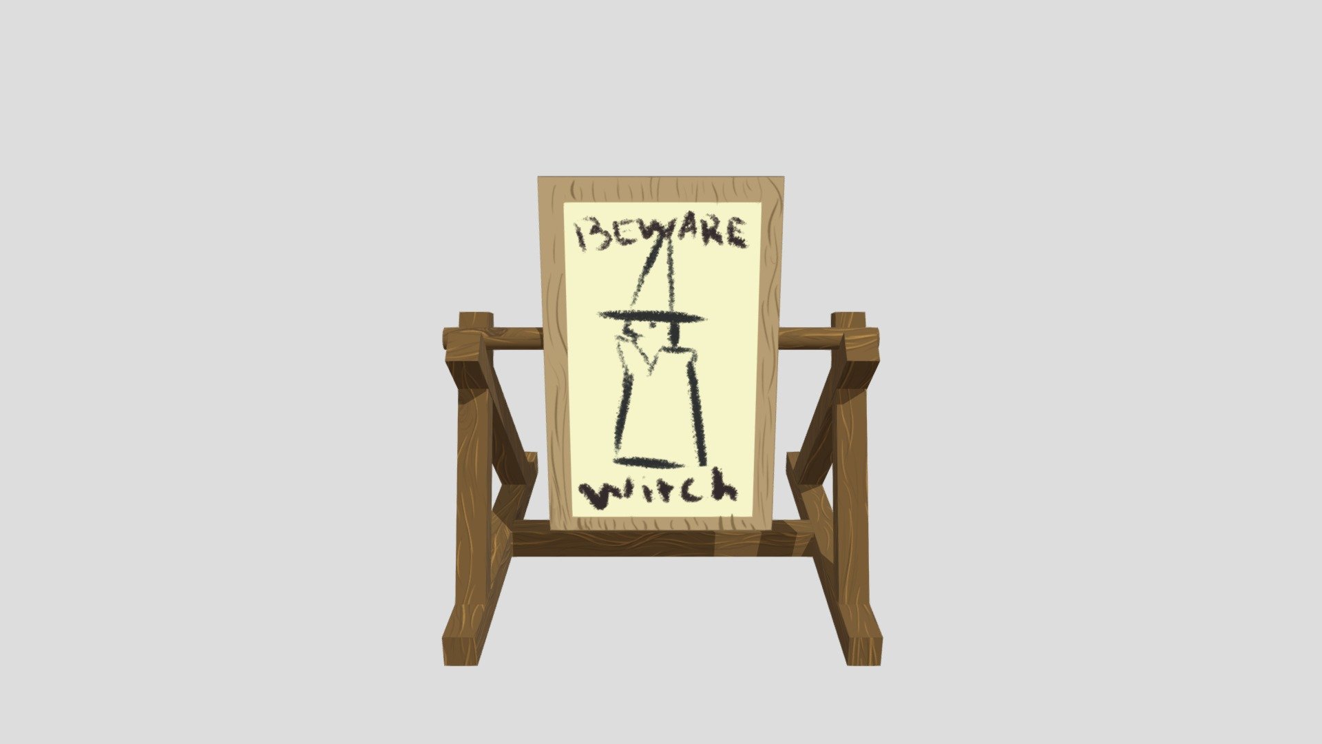 Target with warning poster - 3D model by Gillyano [b7c6b63] - Sketchfab