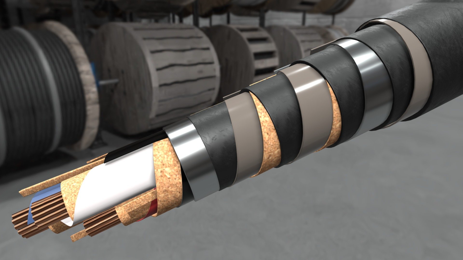 СБ2лШв 3х120-10кВ (мн) - 3D model by sts-kabel [b7c91e6] - Sketchfab