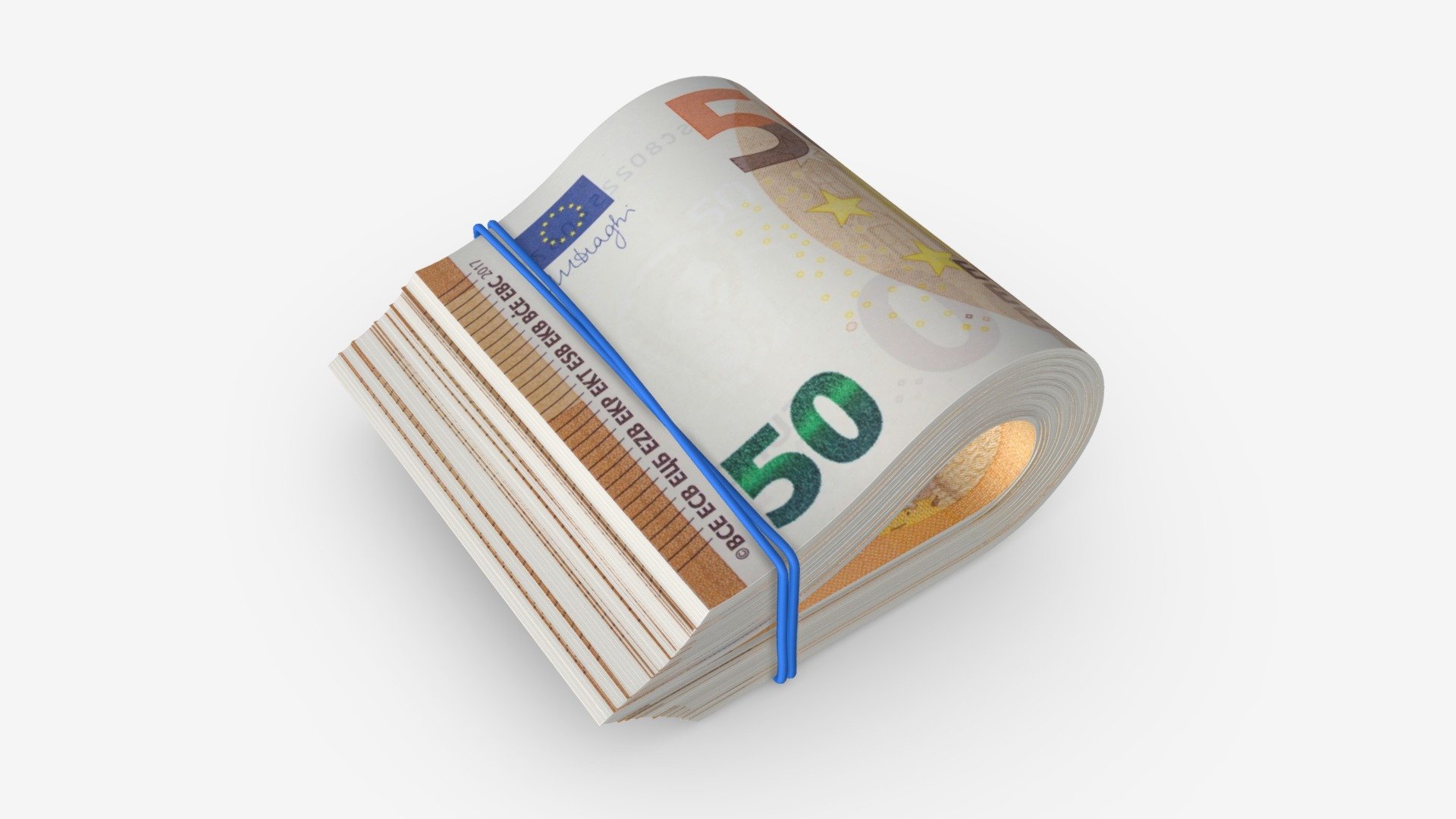 Euro banknotes folded and tied 01 - Buy Royalty Free 3D model by ...