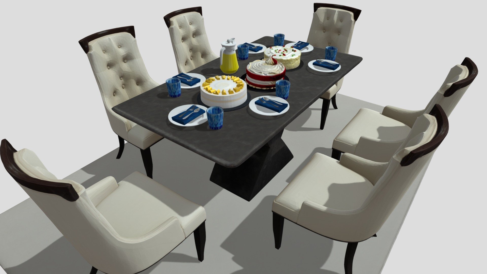 Dining Scene - Download Free 3D model by ecefilms [b7d541f] - Sketchfab