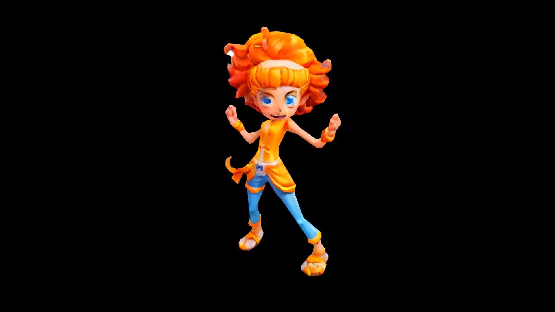 "Anime character with fiery red hair and spirite - Download Free 3D ...