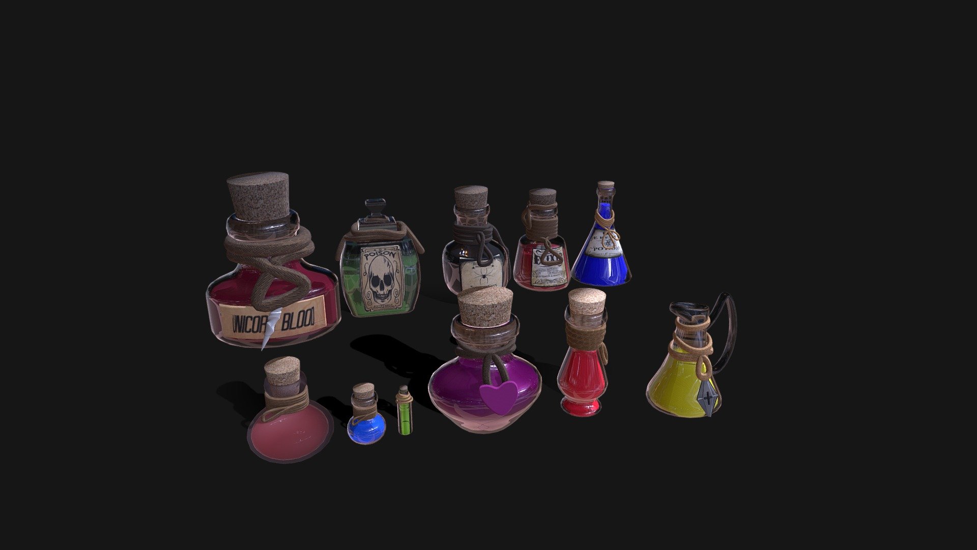 Pack Potions - Buy Royalty Free 3D model by Henrique777 [b7f9856 ...