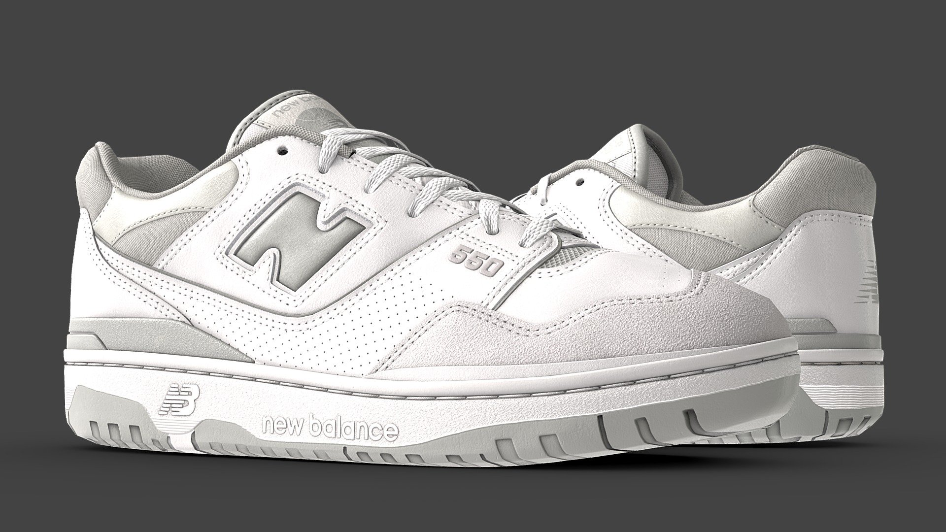 New Balance 550 Suede Grey Optimised Shoe - Buy Royalty Free 3D model ...